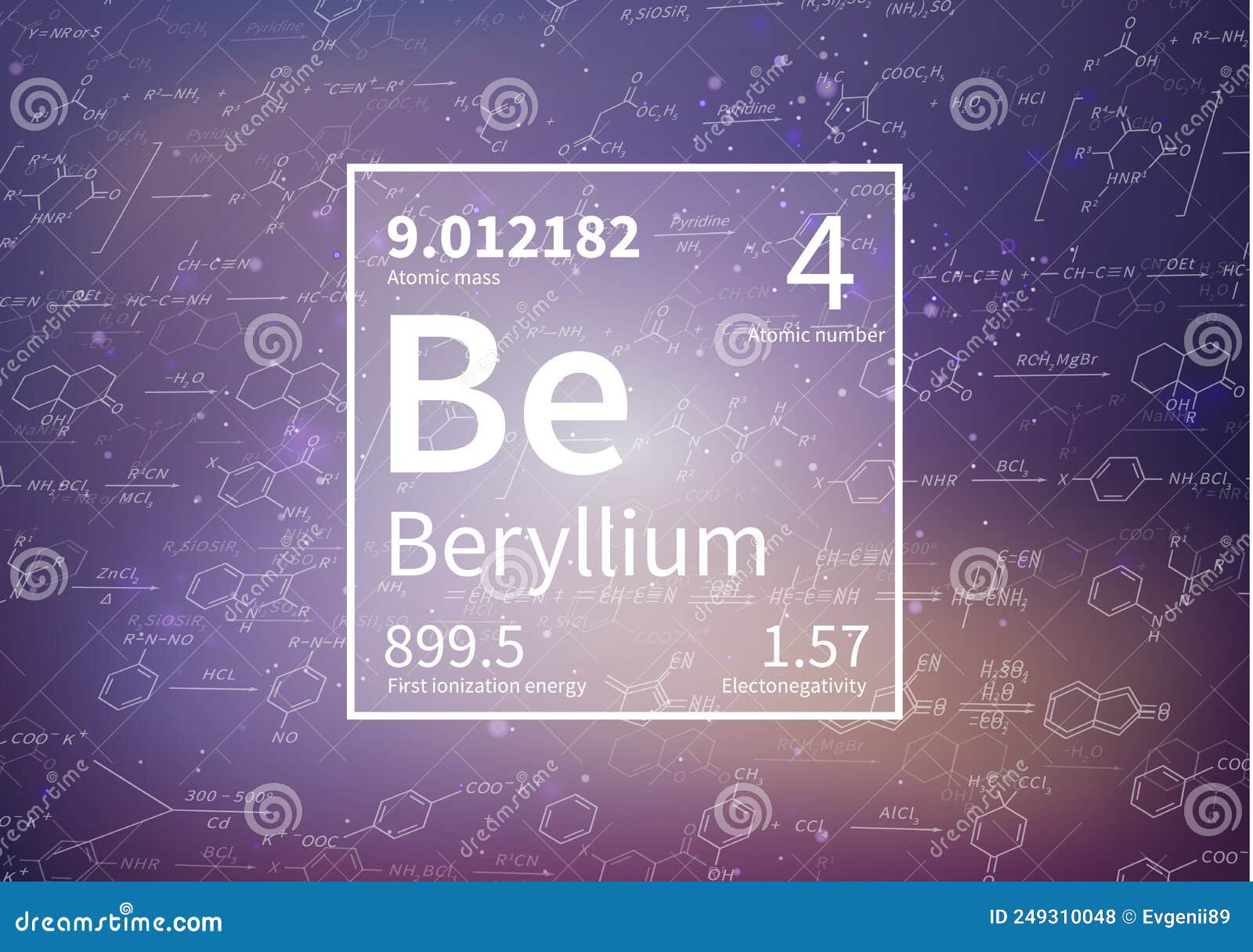 Beryllium Chemical Element Isotopes Illustration Schematic Blue ...