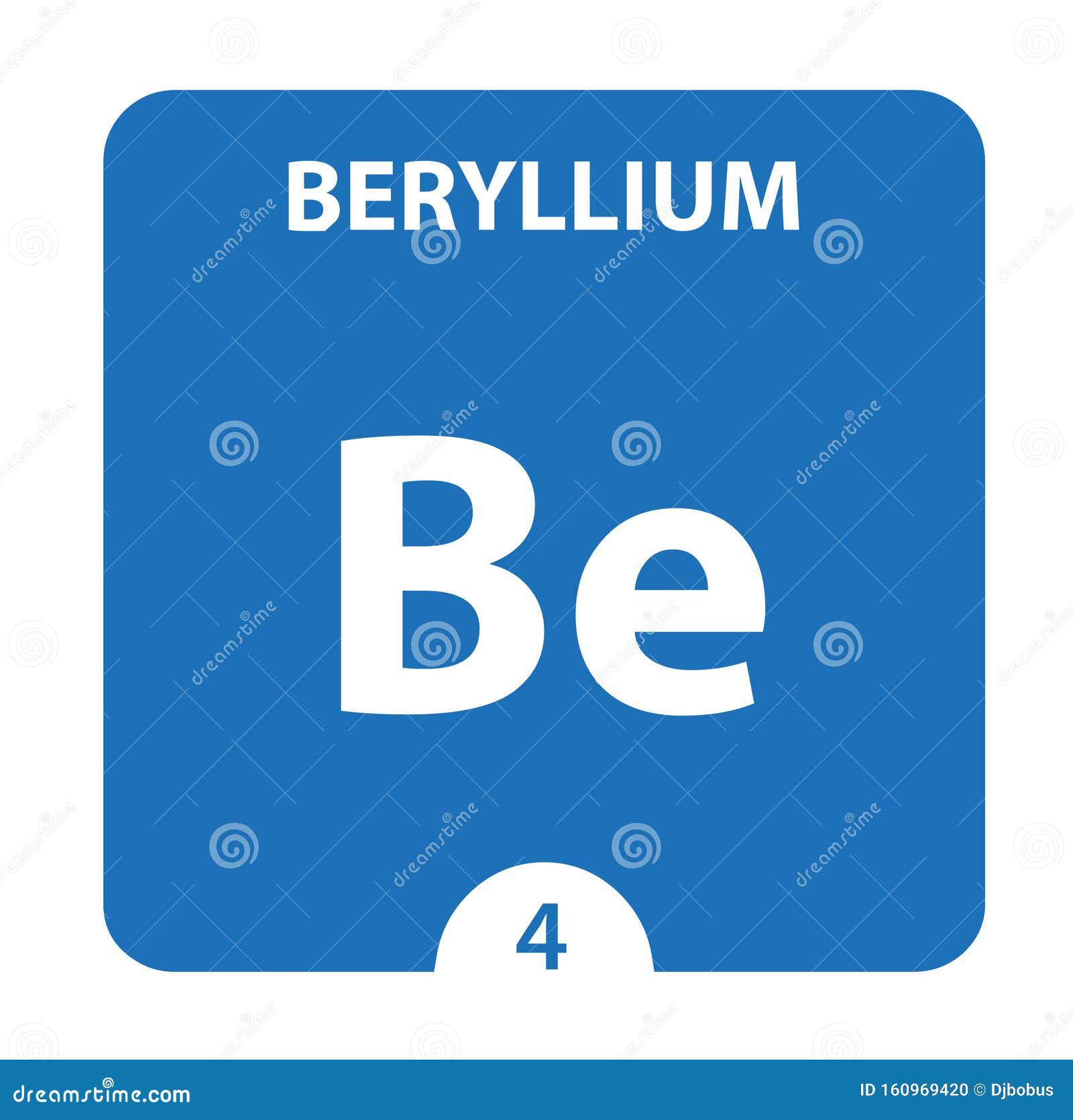 Beryllium Chemical 4 Element of Periodic Table. Molecule and ...