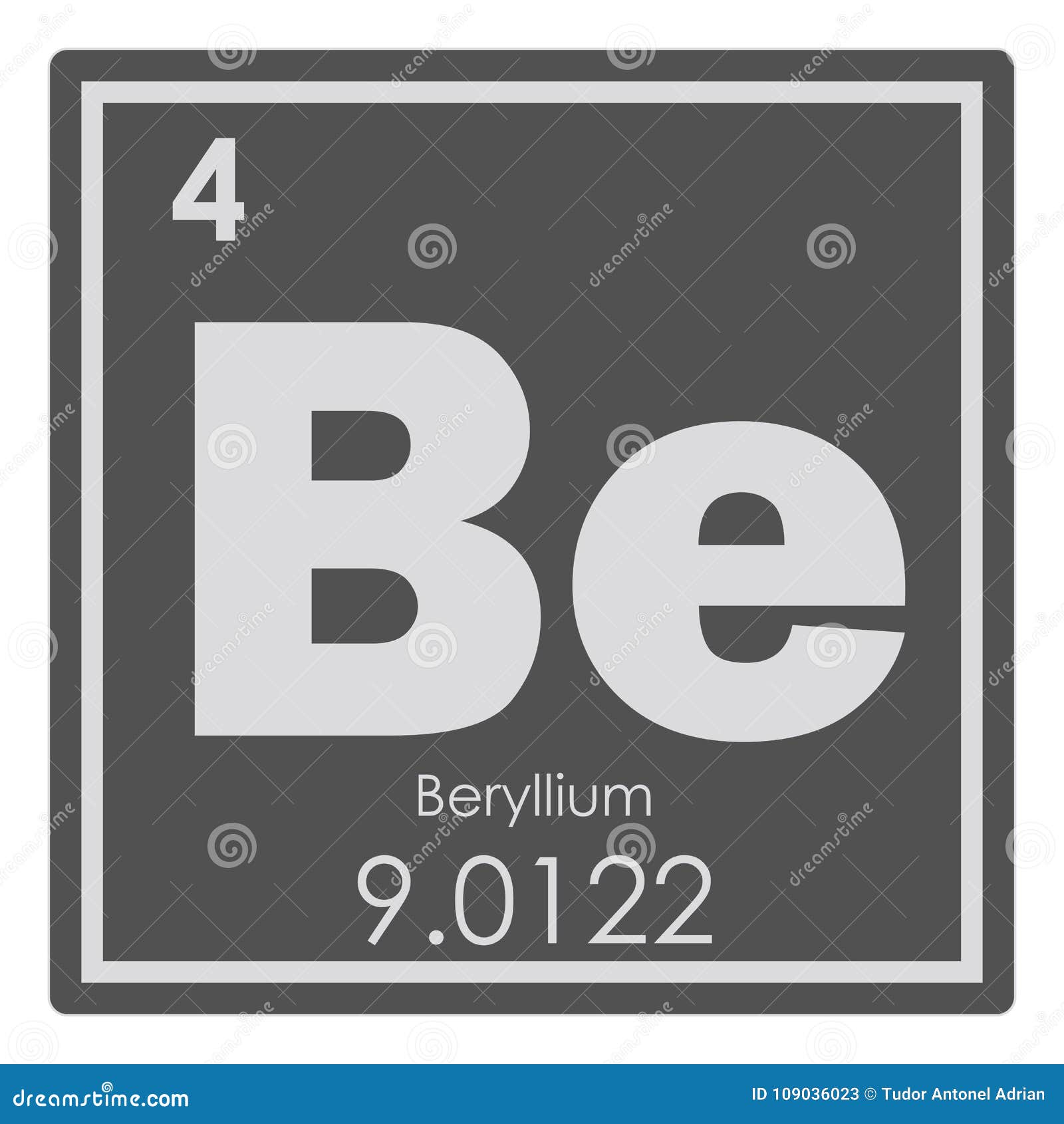 Beryllium chemical element stock illustration. Illustration of ...
