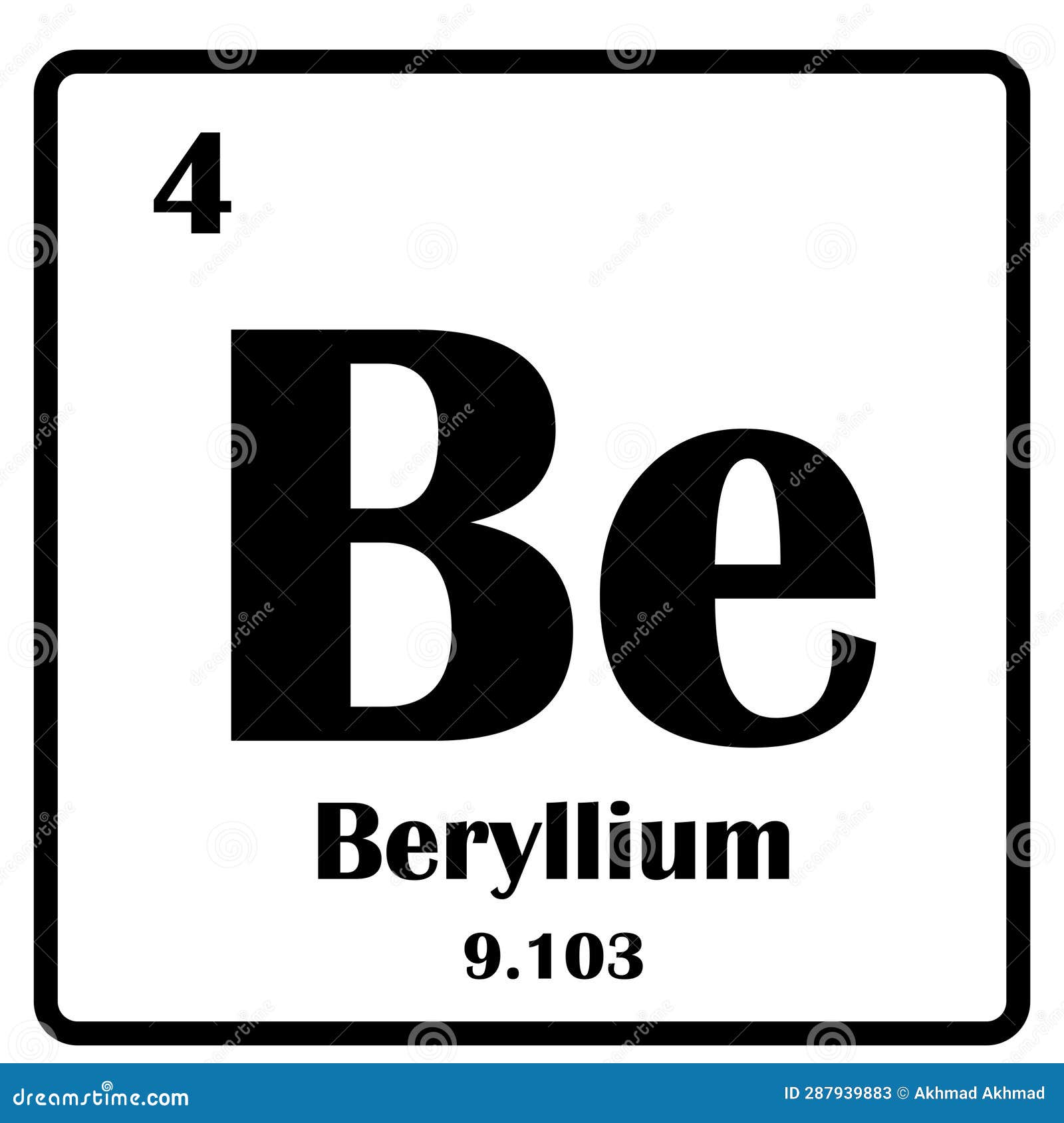 Beryllium element icon stock vector. Illustration of metal - 287939883