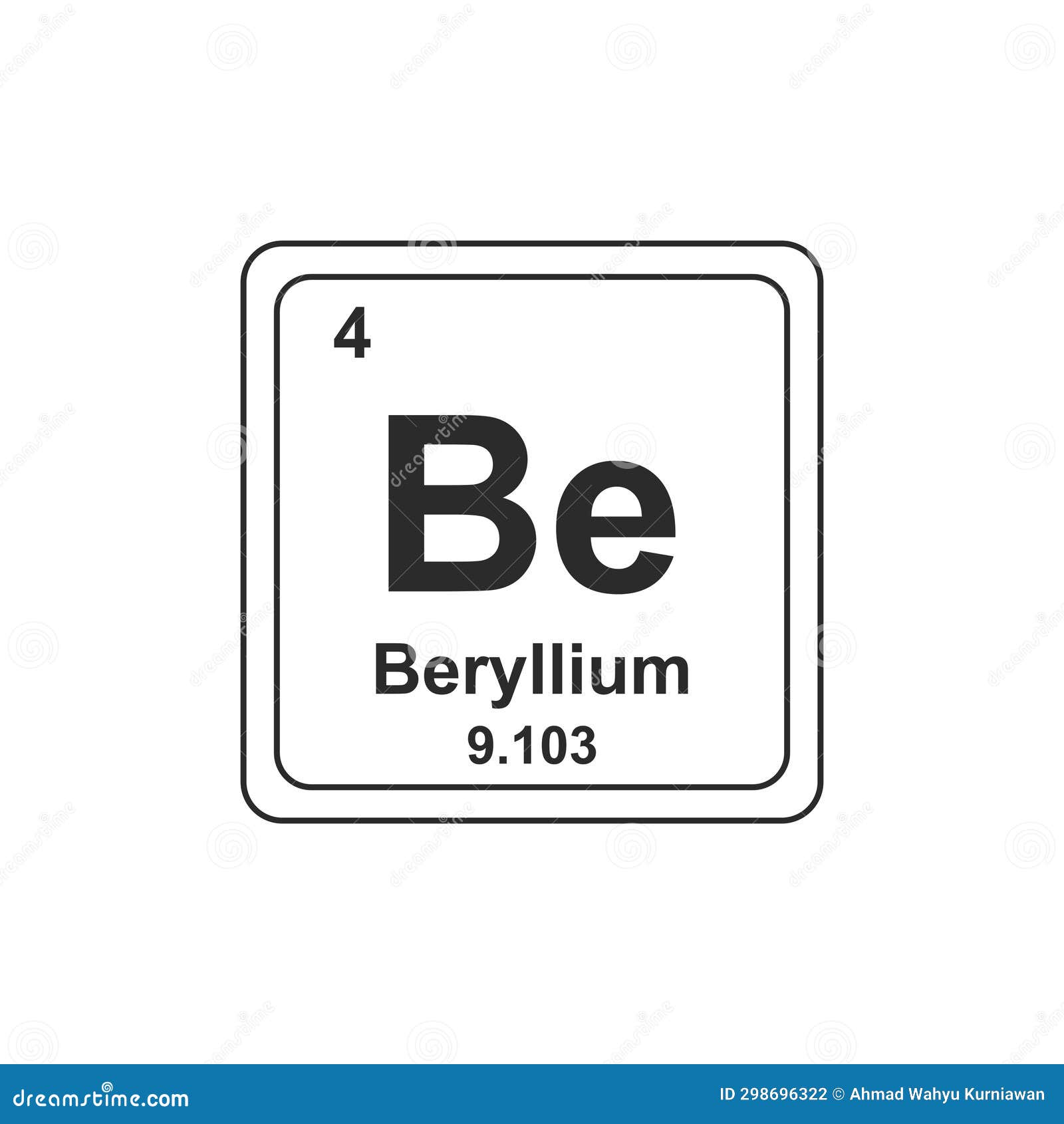 Beryllium, Be, Periodic Table Element Vector Illustration ...