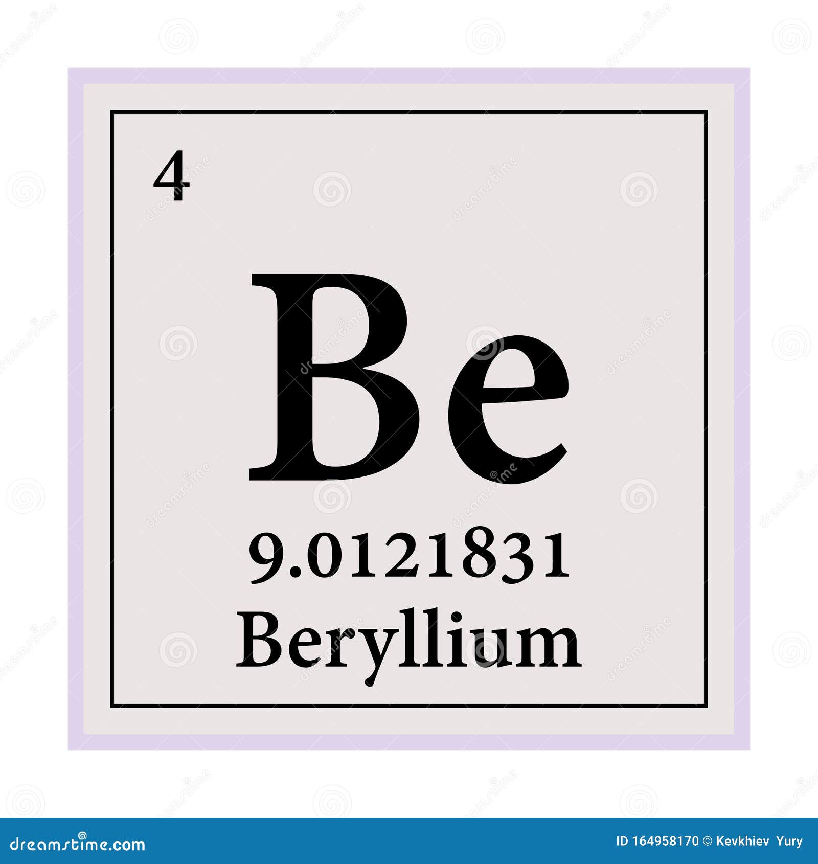 Beryllium Periodic Table of the Elements Vector Illustration Eps 10 ...