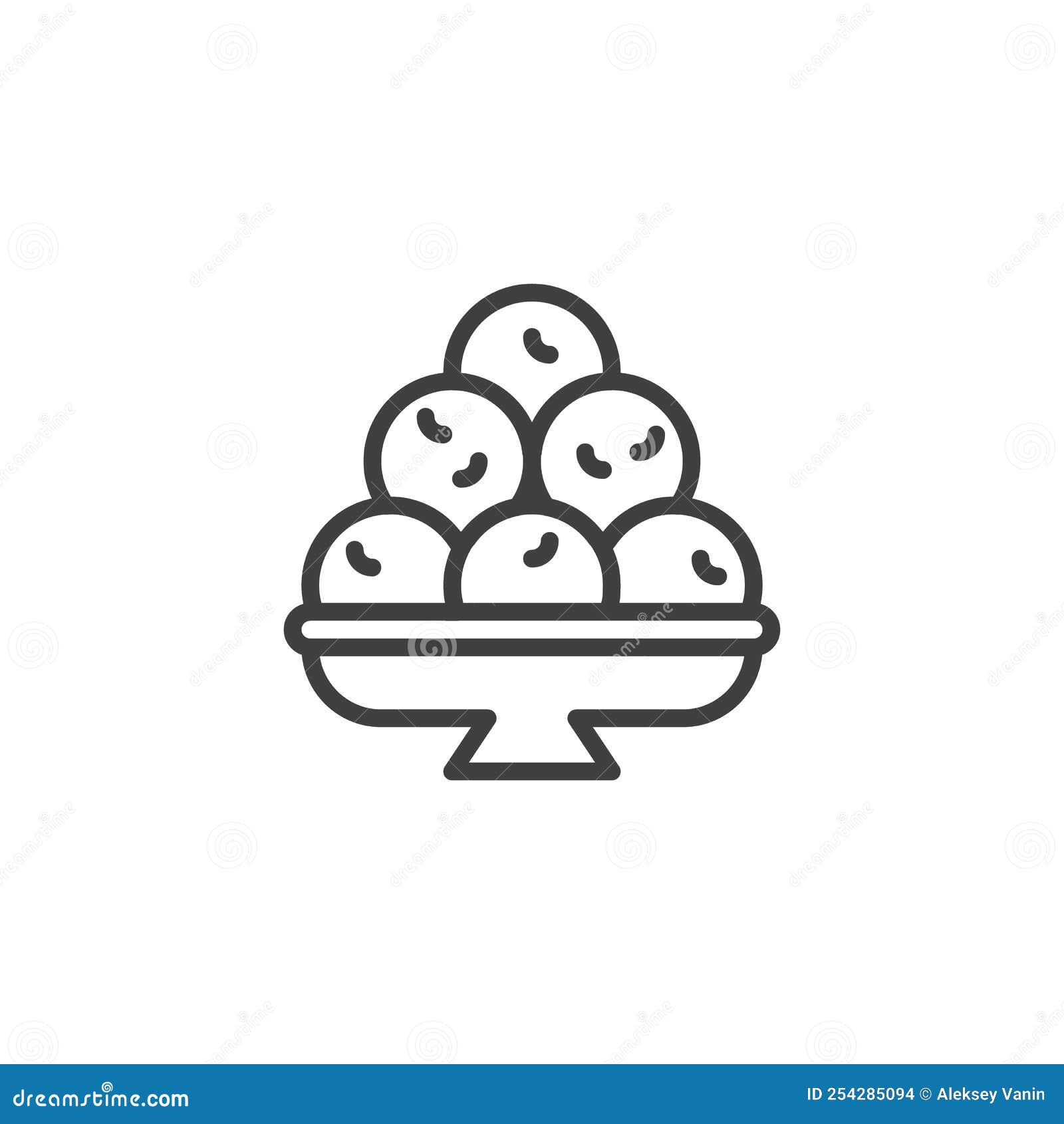 Besan Laddu Line Icon Stock Vector Illustration Of Icon 254285094