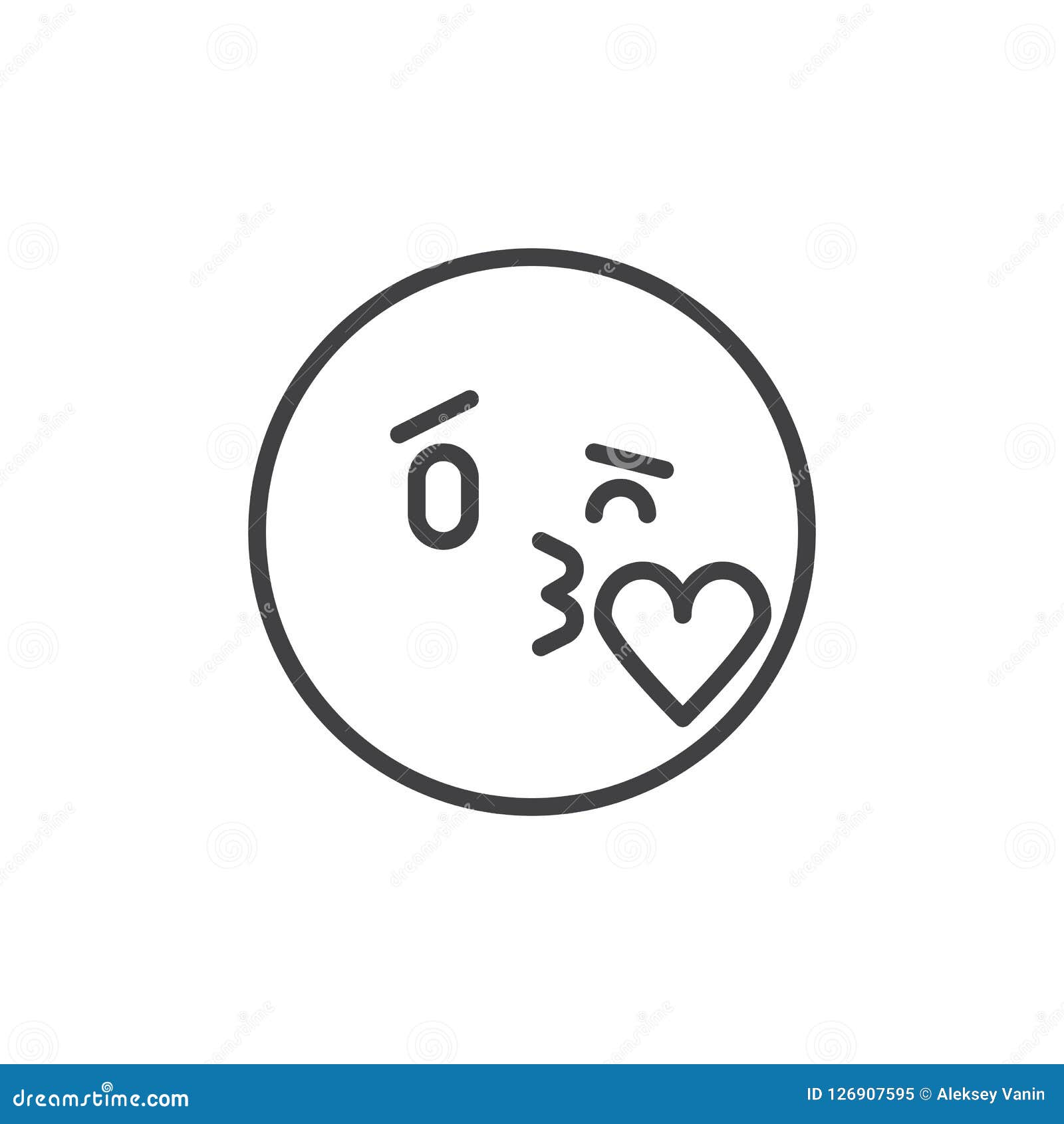 Besar El Icono Del Esquema Del Emoticon Ilustración del Vector ...