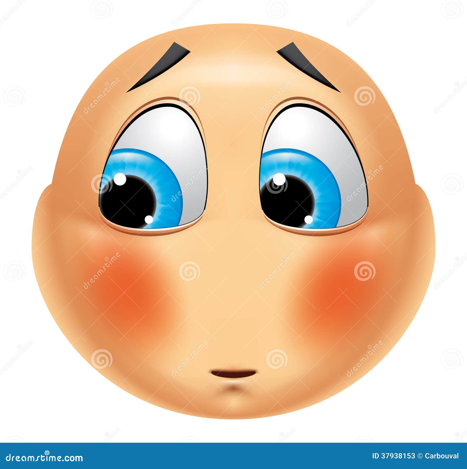 Beschaamde Emoticon stock illustratie. Illustration of gezicht - 37938153