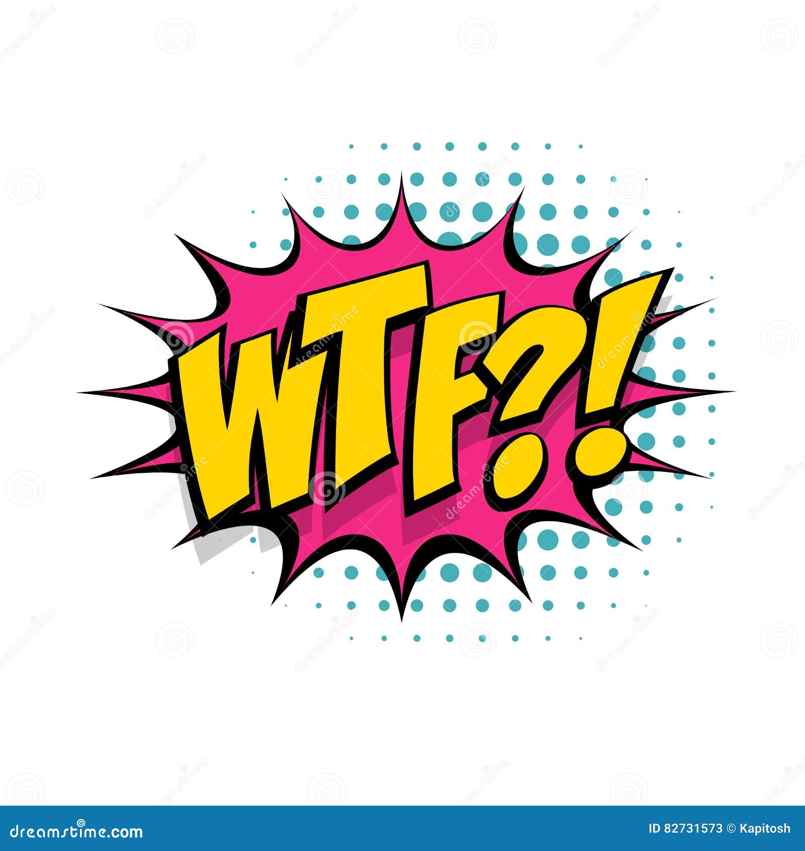 Beschriftung WTF Komische Texttonsprachephrase Vektor Abbildung ...