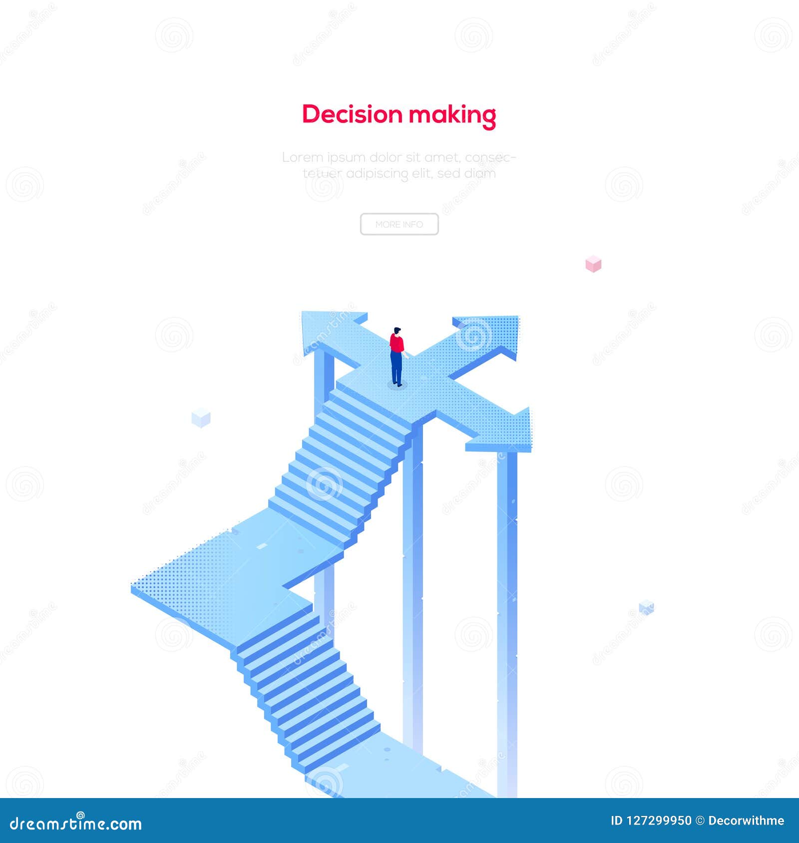 Besluit Die - Maken - Moderne Isometrische Vectorwebbanner Vector ...