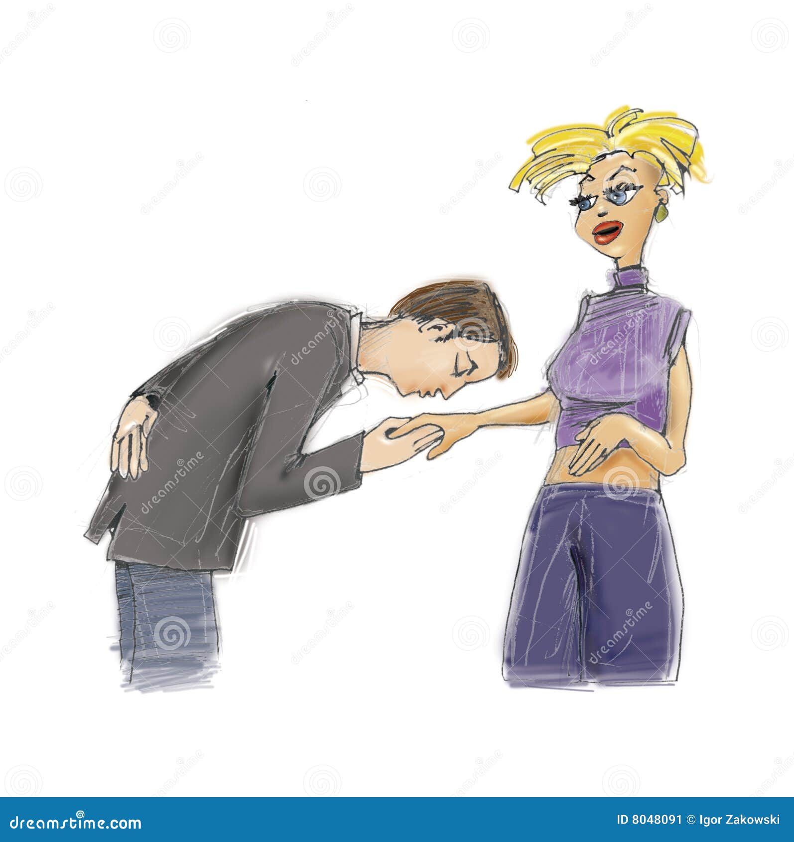 Beso en una mano stock de ilustración. Ilustración de lindo - 8048091