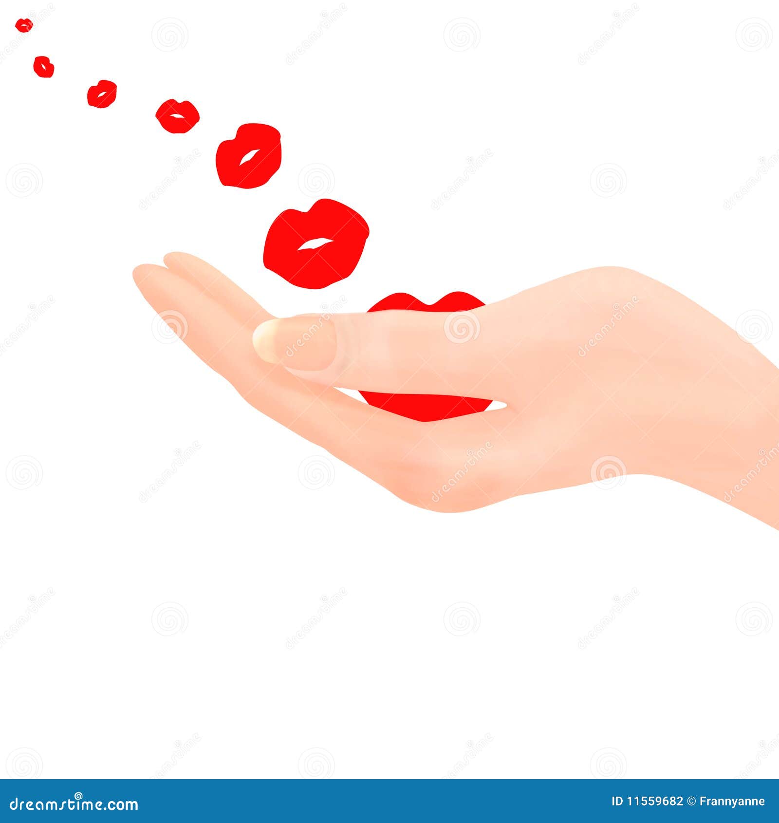 Besos Que Soplan De La Mano Foto de archivo - Imagen de romance ...