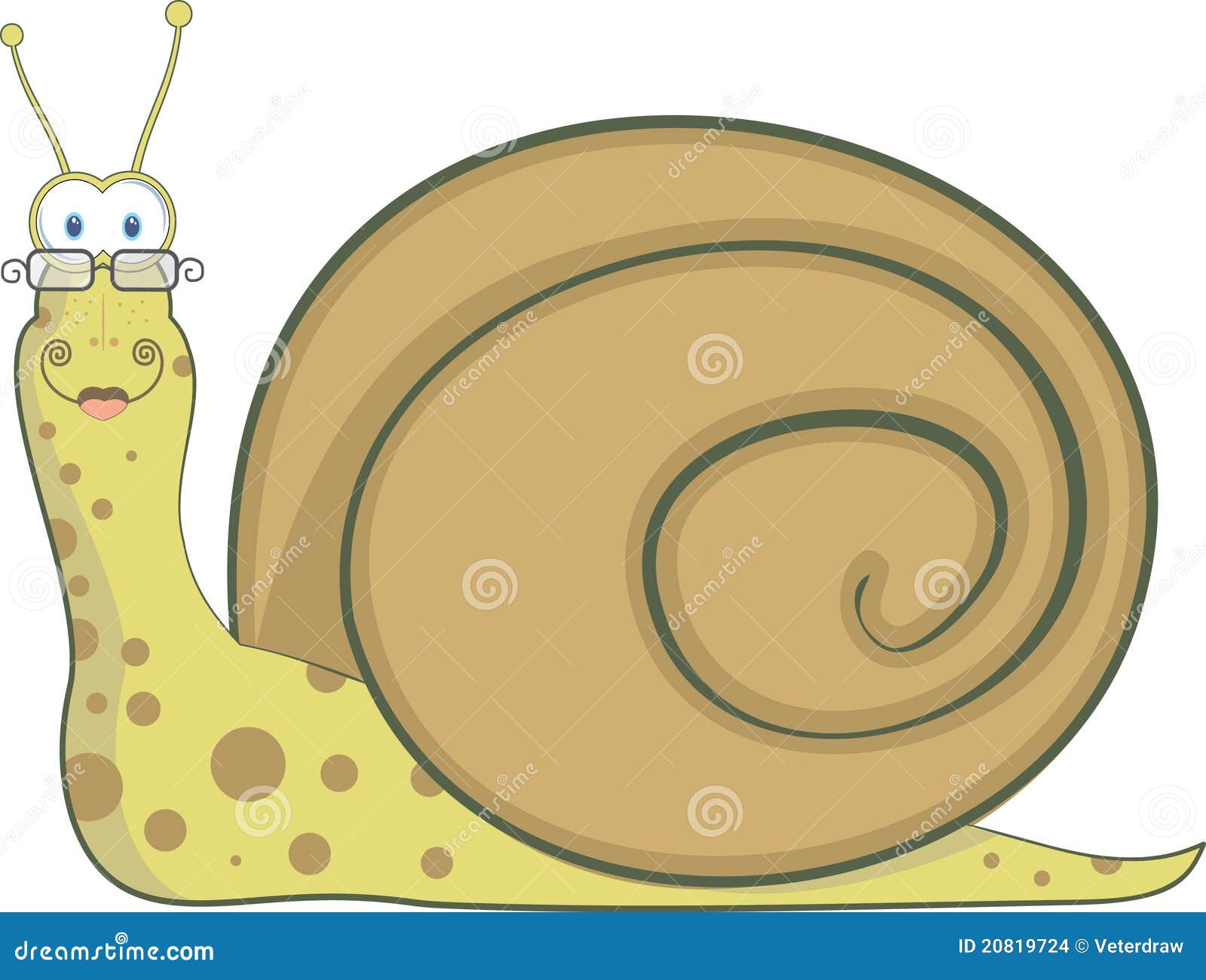Snail Vector Drawing. Hand Drawn Sketch On A Watercolor Blue Background ...