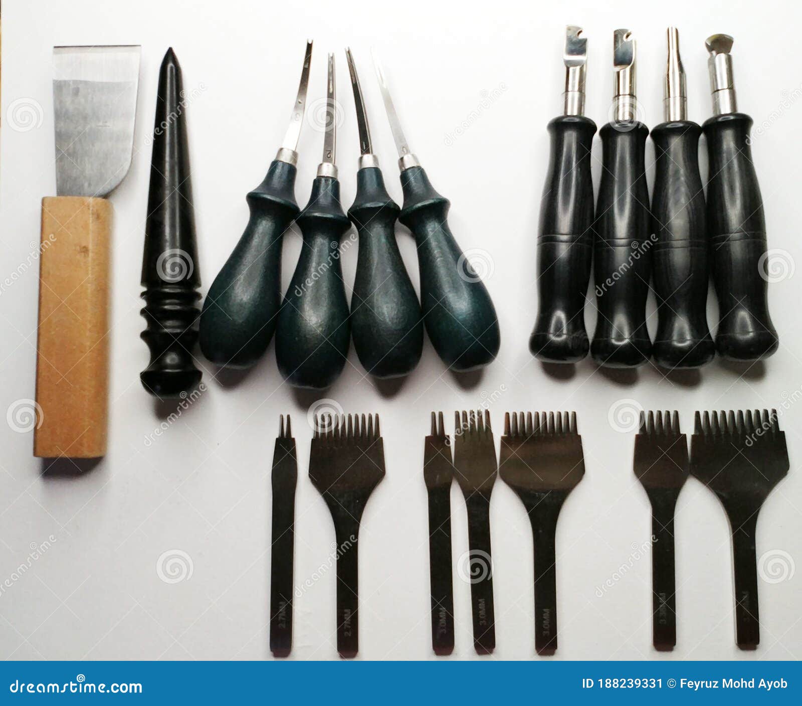 Bespoke Basic Leathercraft Tools Stock Image - Image of footwear, black ...