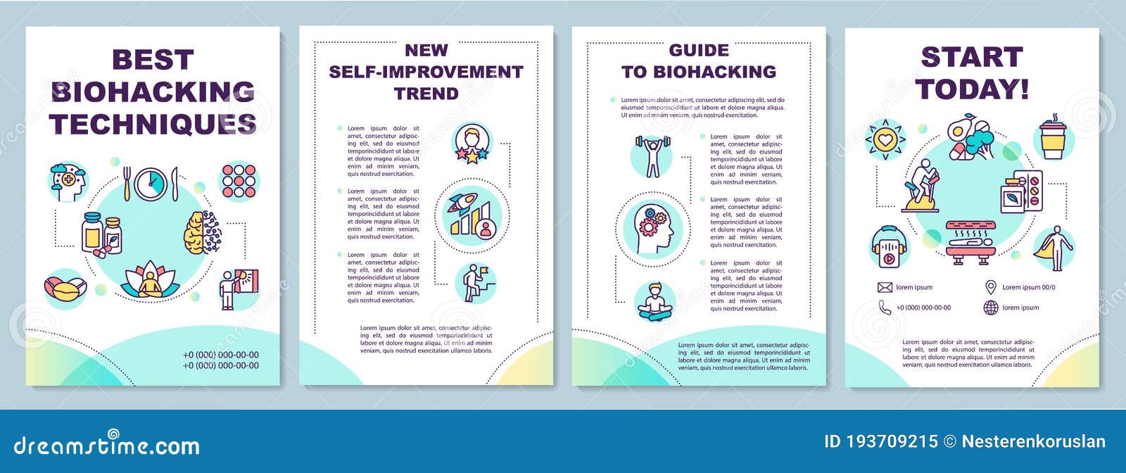 Best Biohacking Techniques Brochure Template Stock Vector ...