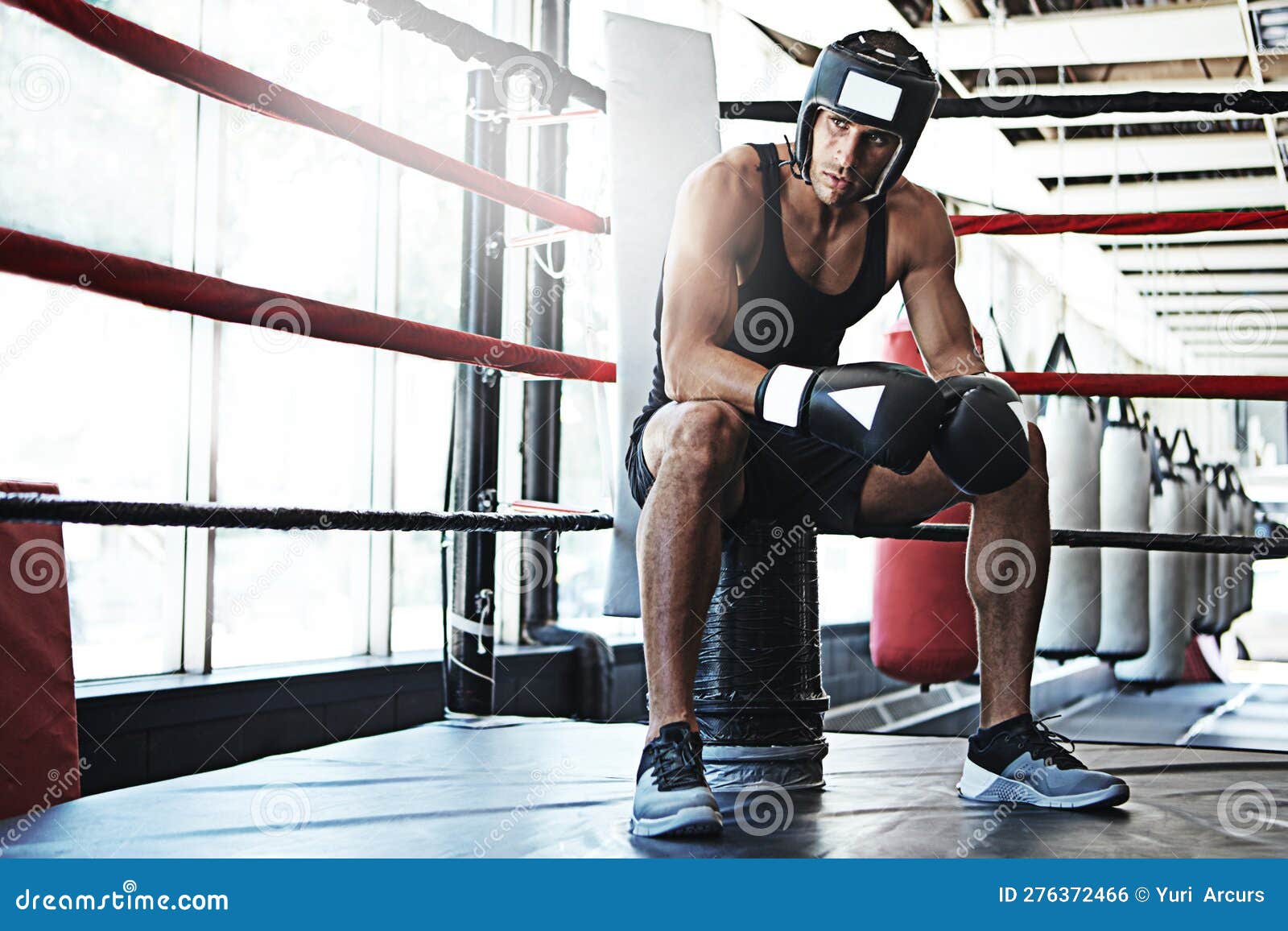 The Best of the Boxing Beasts. a Young Man Training in a Boxing Ring ...
