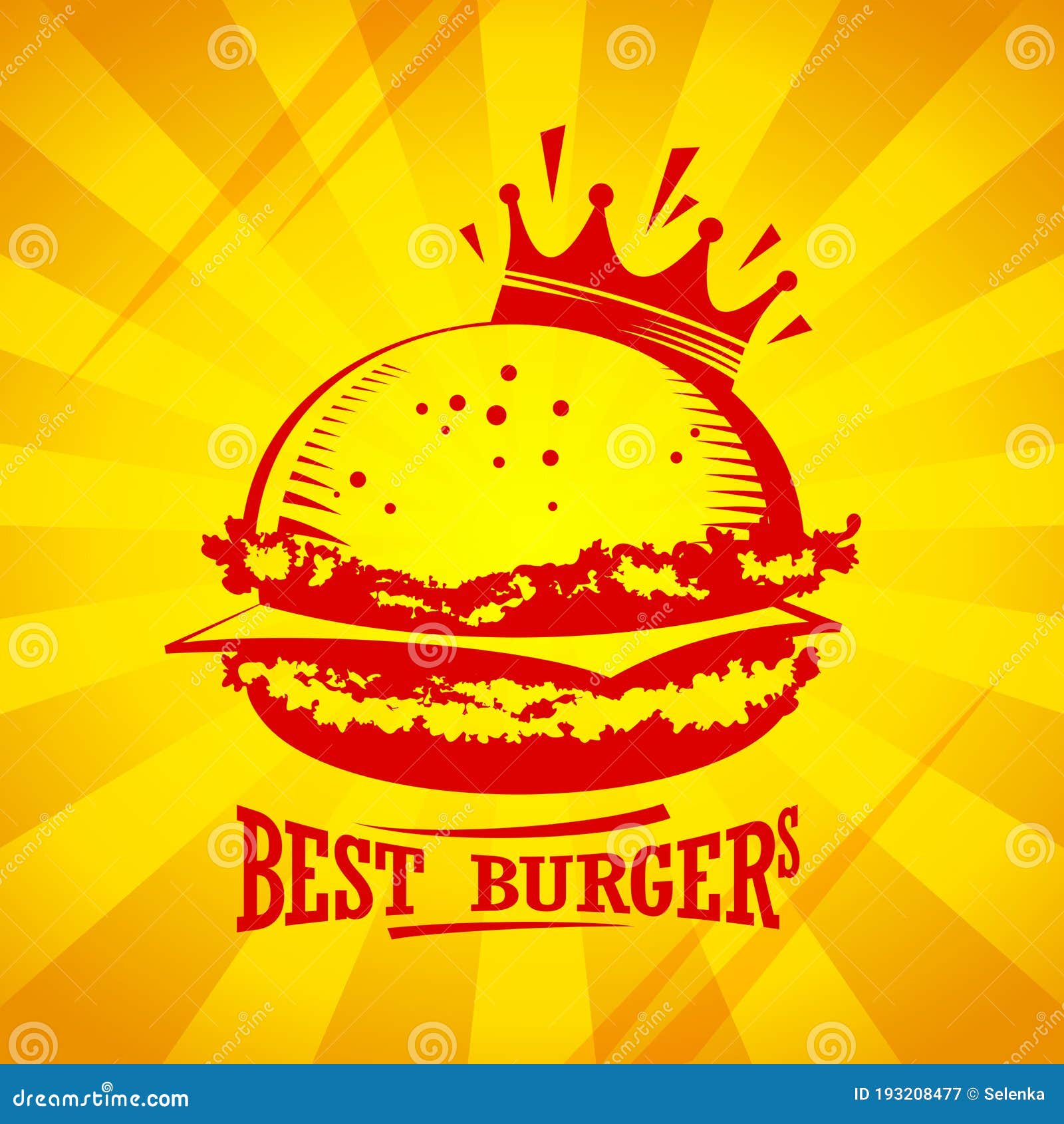 King Burgers Vector Logo, Icon And Mascot Fast Food Flat Design Style ...