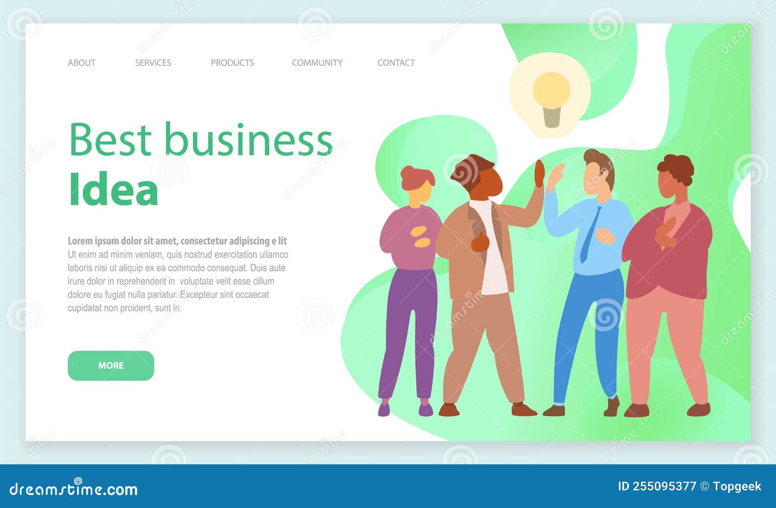 Best Business Idea Concept. Marketing Strategy, Team Develops Solutions ...