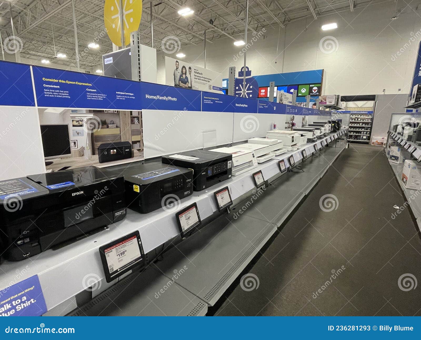 Best Buy Retail Electronics Store Interior Printer Section Editorial ...