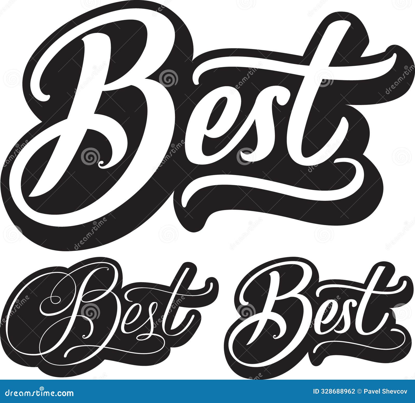 BEST Calligraphy stock illustration. Illustration of curl - 328688962