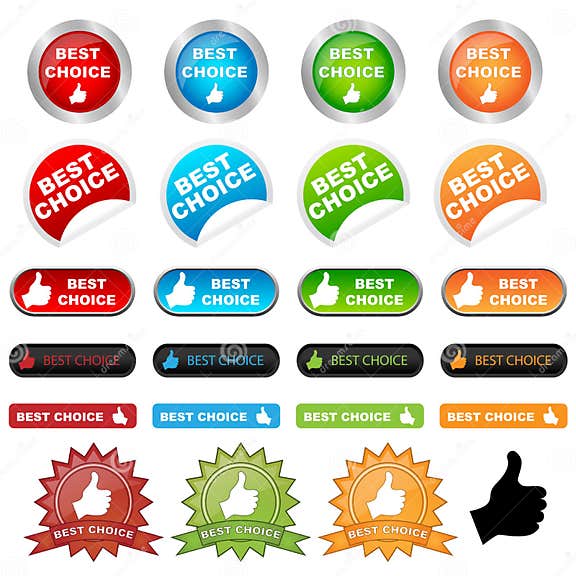 Best choice buttons stock vector. Illustration of blue - 20977616