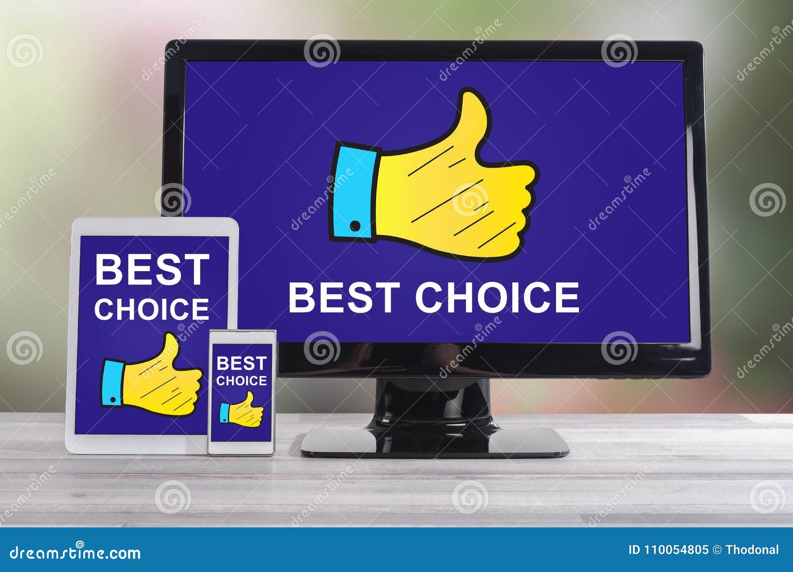 Best Choice Concept on Different Devices Stock Image - Image of symbol ...