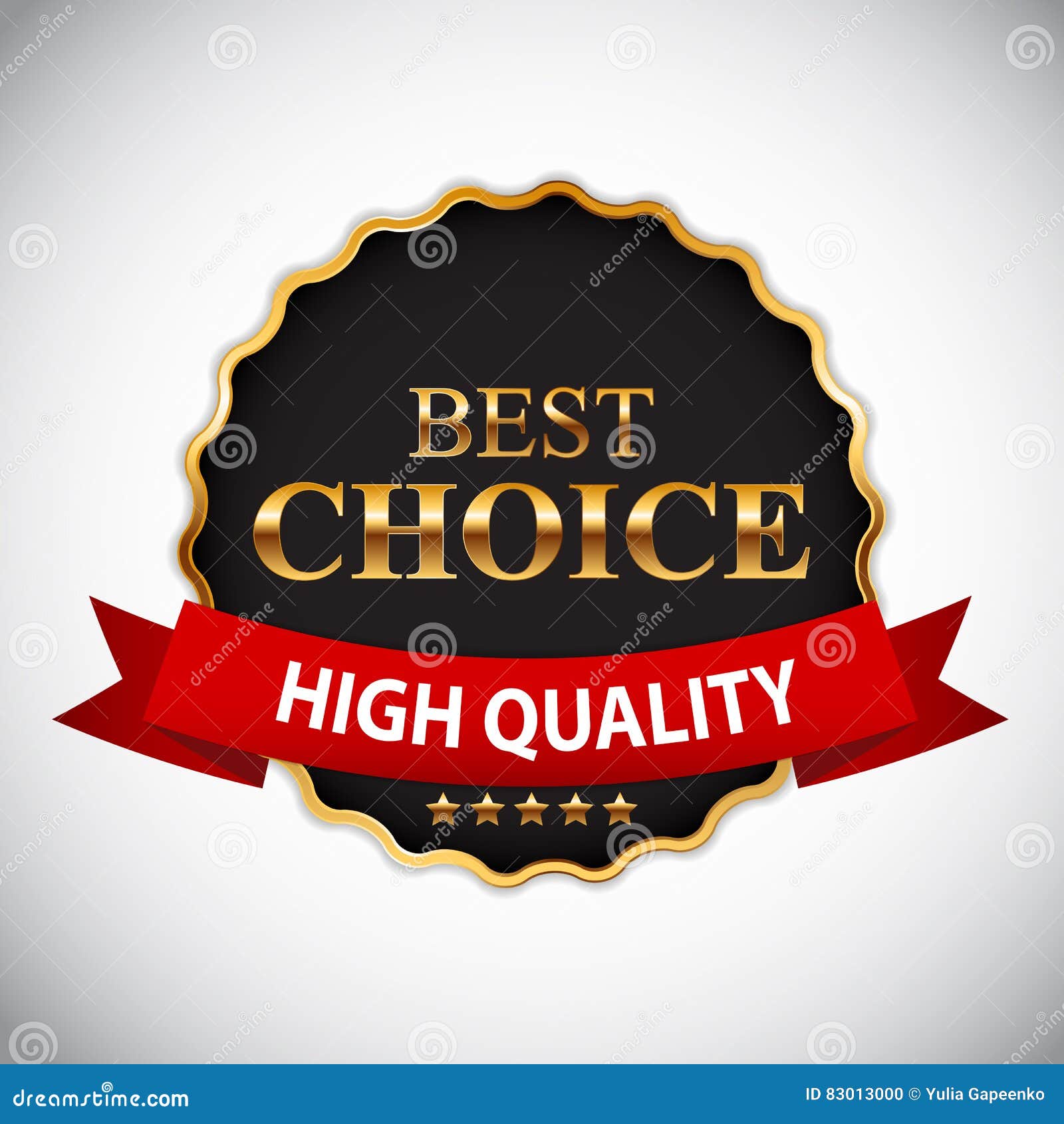 Best Choice Golden Label with Ribbon Vector Illustration Stock Vector ...