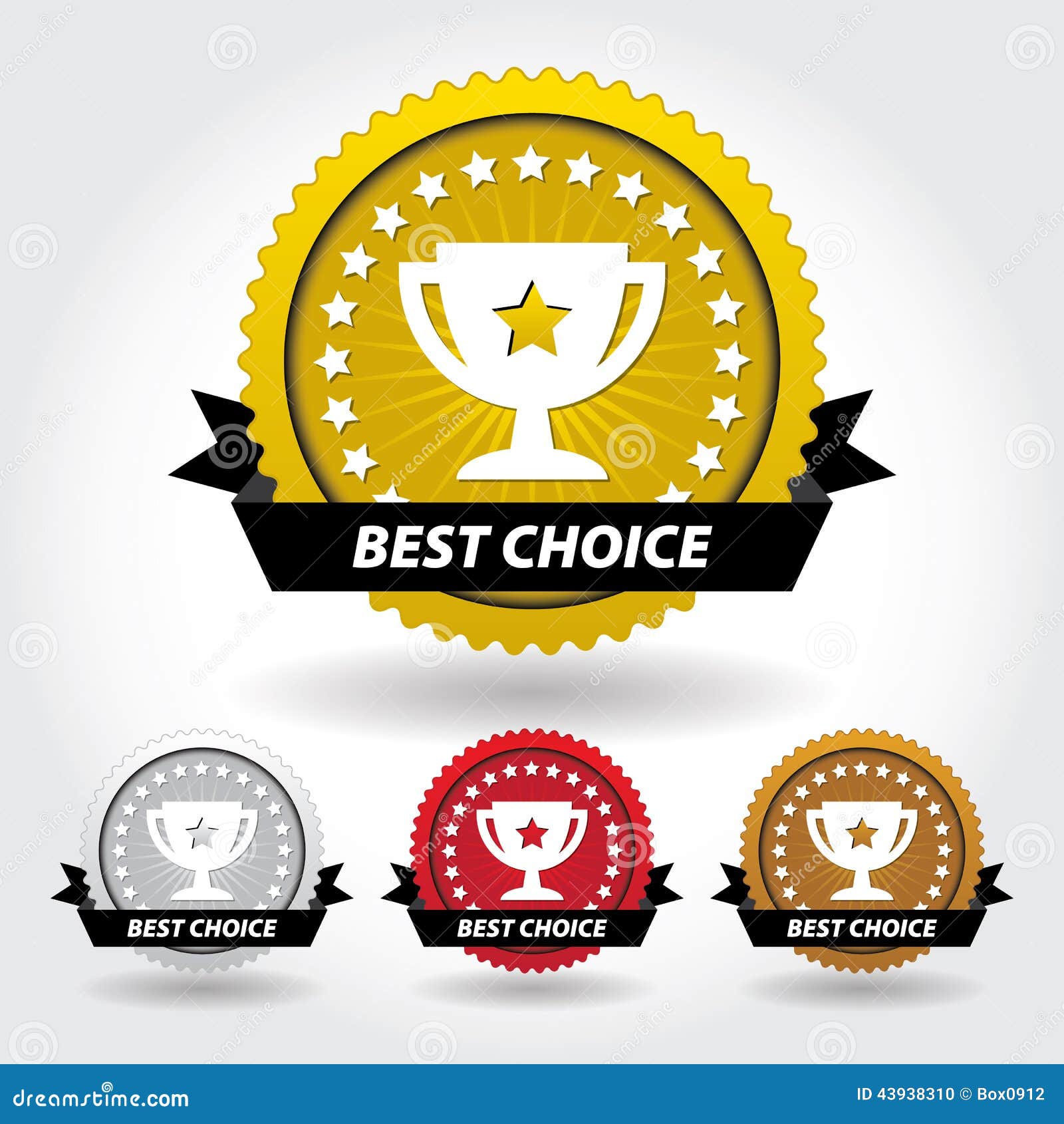 Best Choice Sticker and Sign with Cup and Stars Stock Vector ...