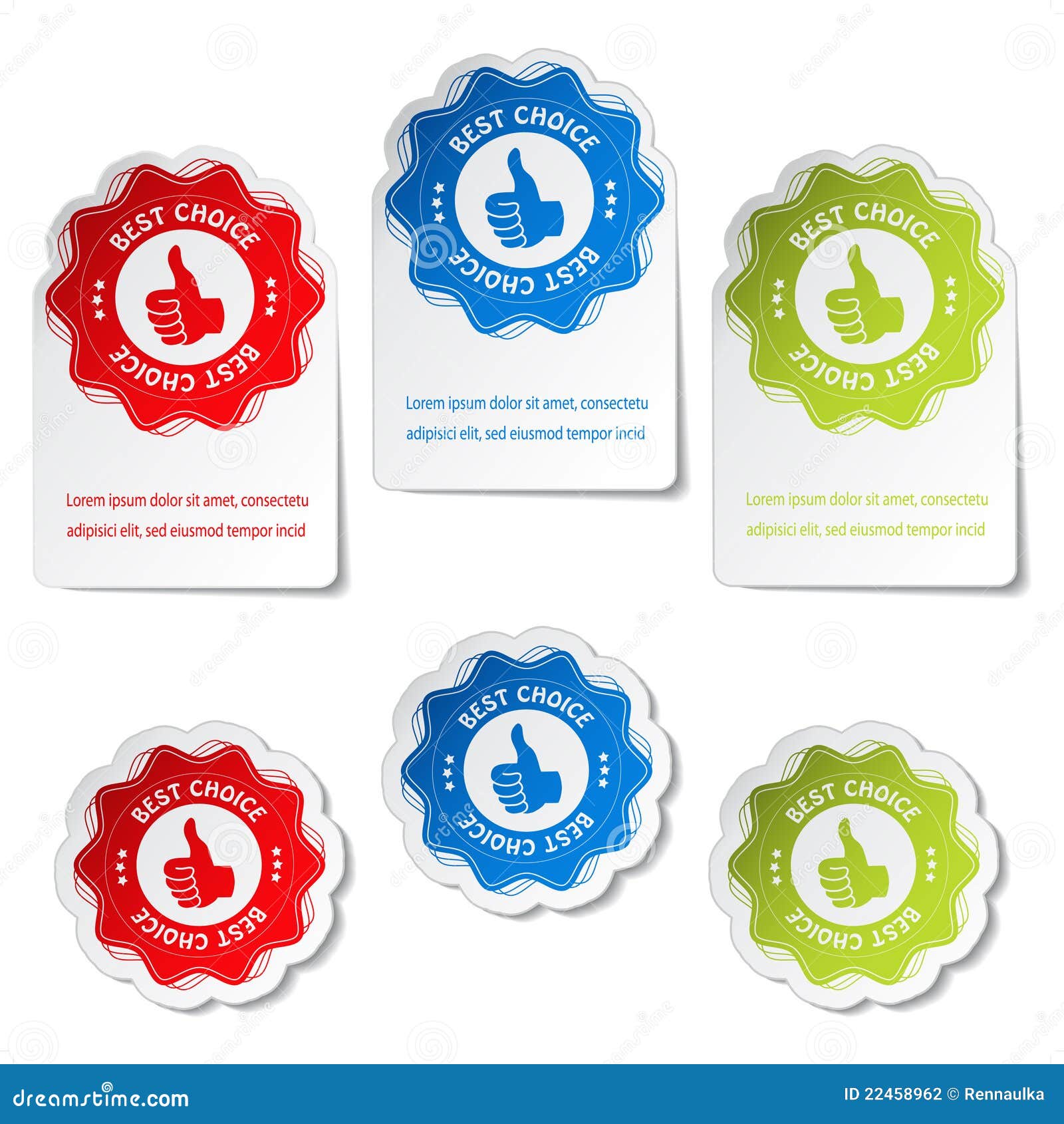 Best Choice Stickers with Gesture Hand Stock Vector - Illustration of ...