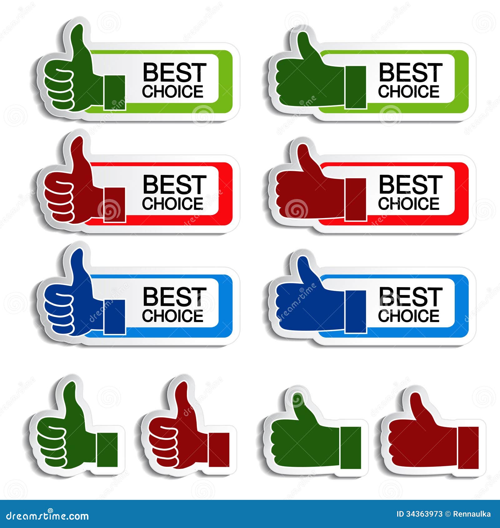 Best Choice Stickers with Gesture Hand Stock Vector - Illustration of ...