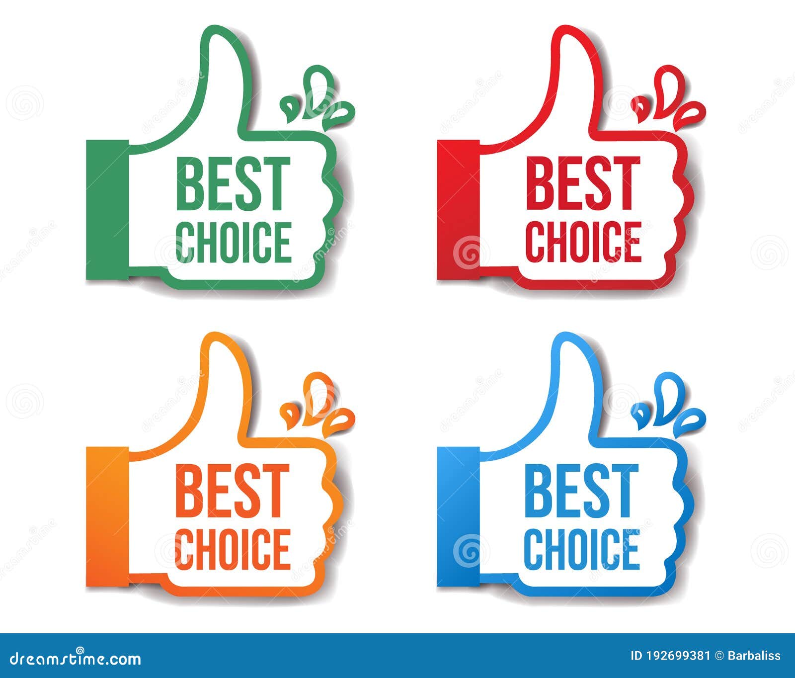Best Choice Stickers Isolated White Background Stock Vector ...