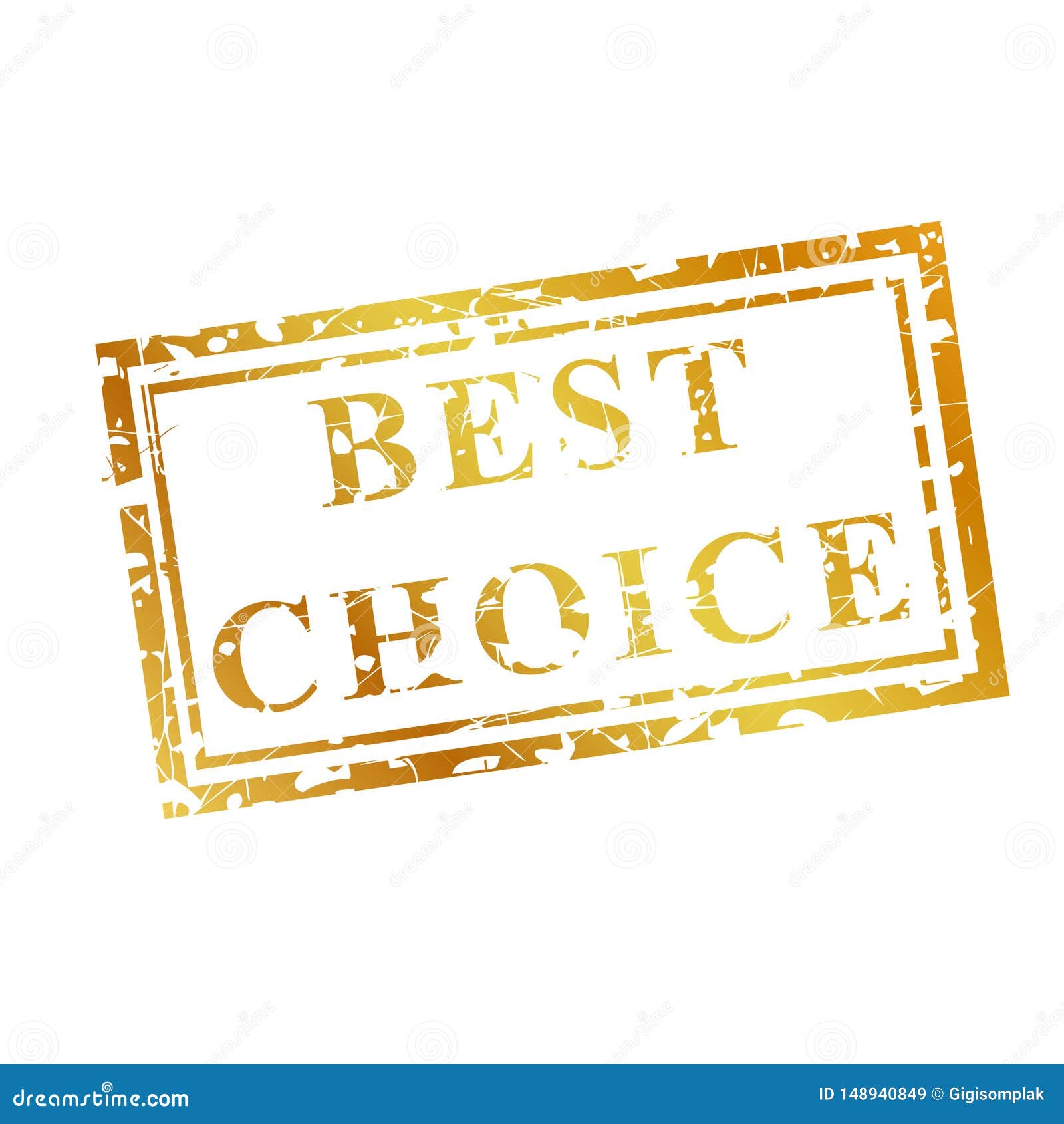 Best Choice, Scratch Golden Rubber Stamp Stock Vector - Illustration of ...