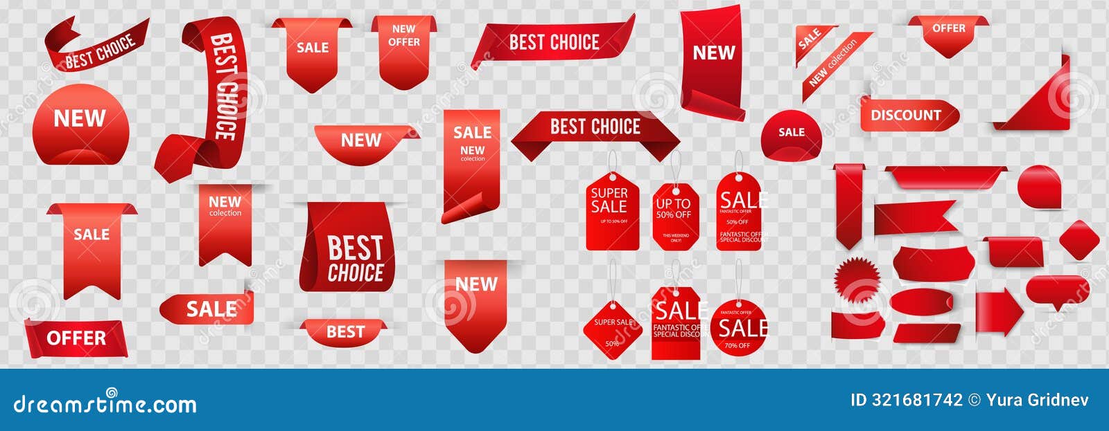 Best Choice Tags, Vector Red Labels Isolated on White Background. Best ...