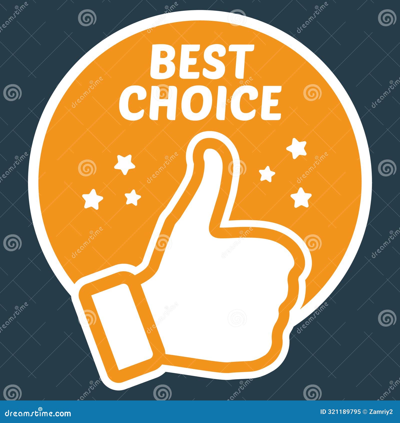 Best Choice Vector Label Sign with Thumbs Up Stock Vector ...
