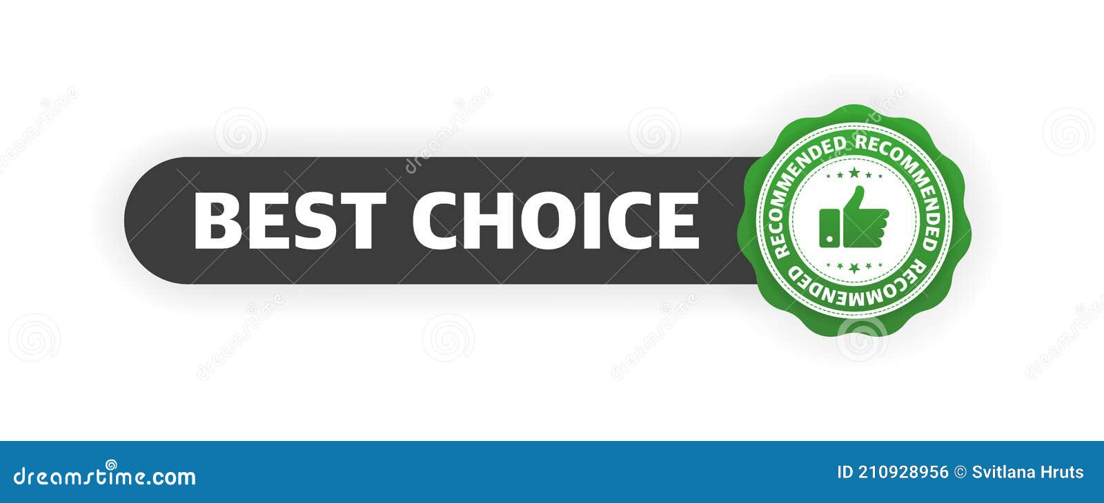 Best Choice on White Background. Green Recommended Banner. Vector ...