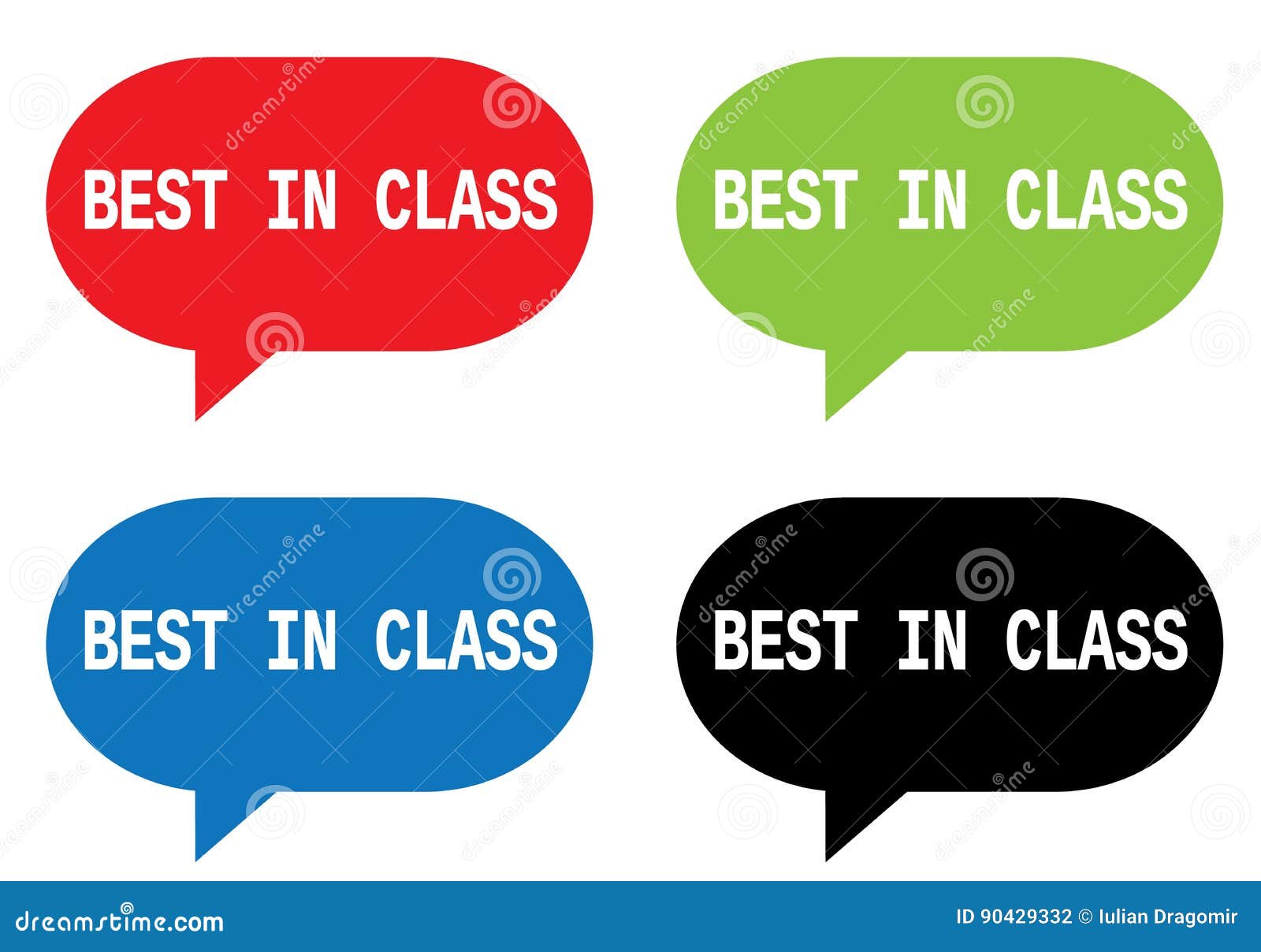 BEST in CLASS Text, on Rectangle Speech Bubble Sign. Stock Illustration ...