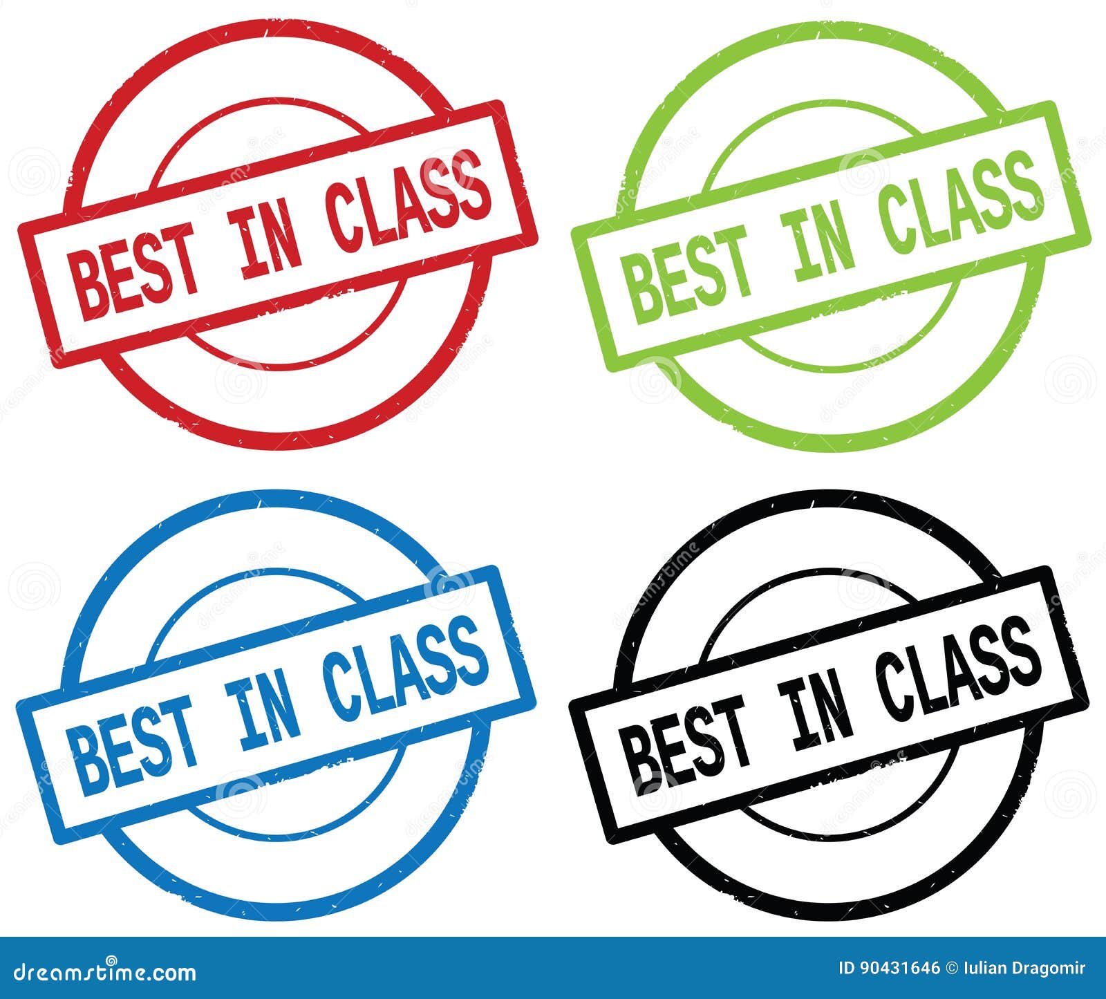 BEST in CLASS Text, on Round Simple Stamp Sign. Stock Illustration ...