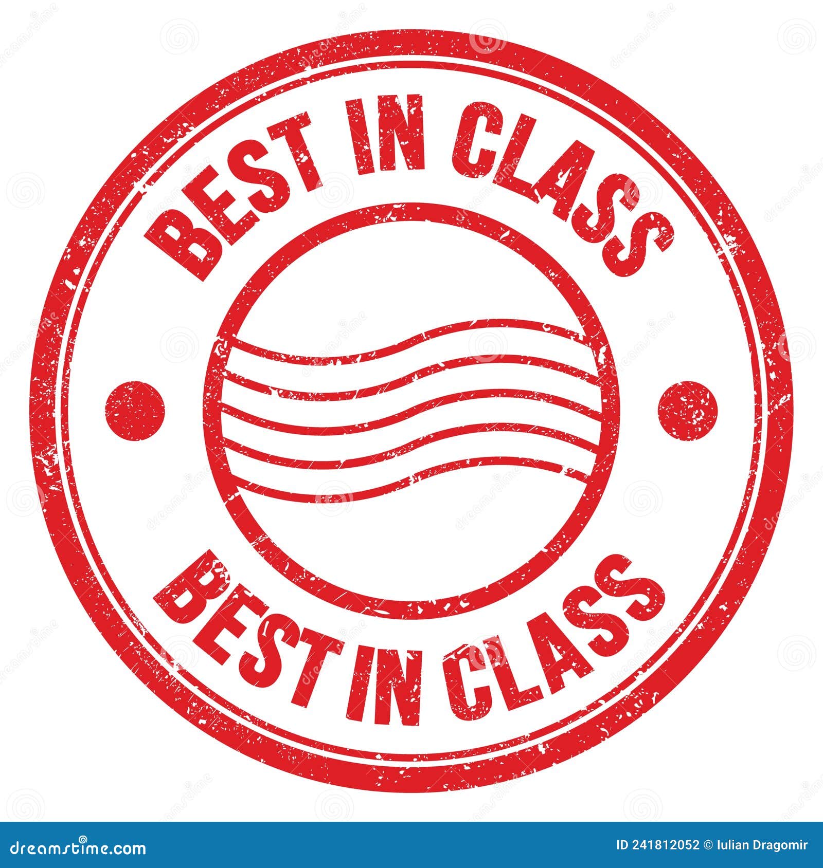 BEST in CLASS Text Written on Red Round Postal Stamp Sign Stock ...