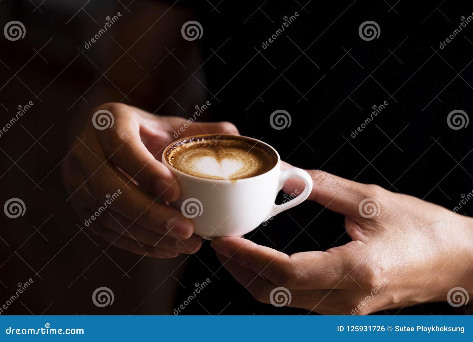 Best coffee in hand stock photo. Image of working, cappuccino - 125931726