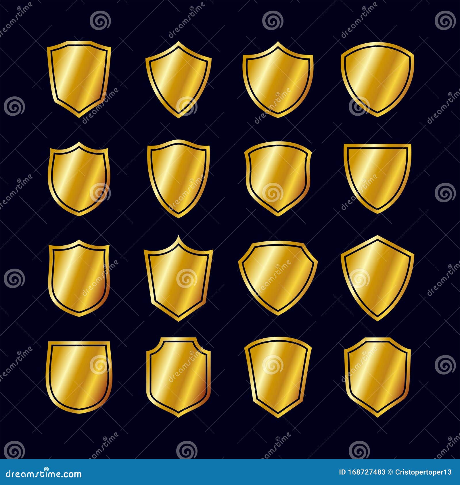 The Best Collection of Gold Shield Vector Template Stock Vector ...