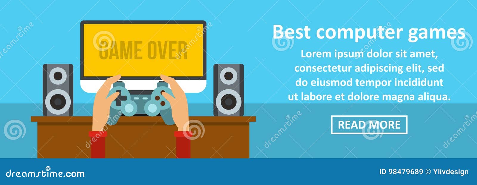 Best Computer Games Banner Horizontal Concept Stock Vector ...
