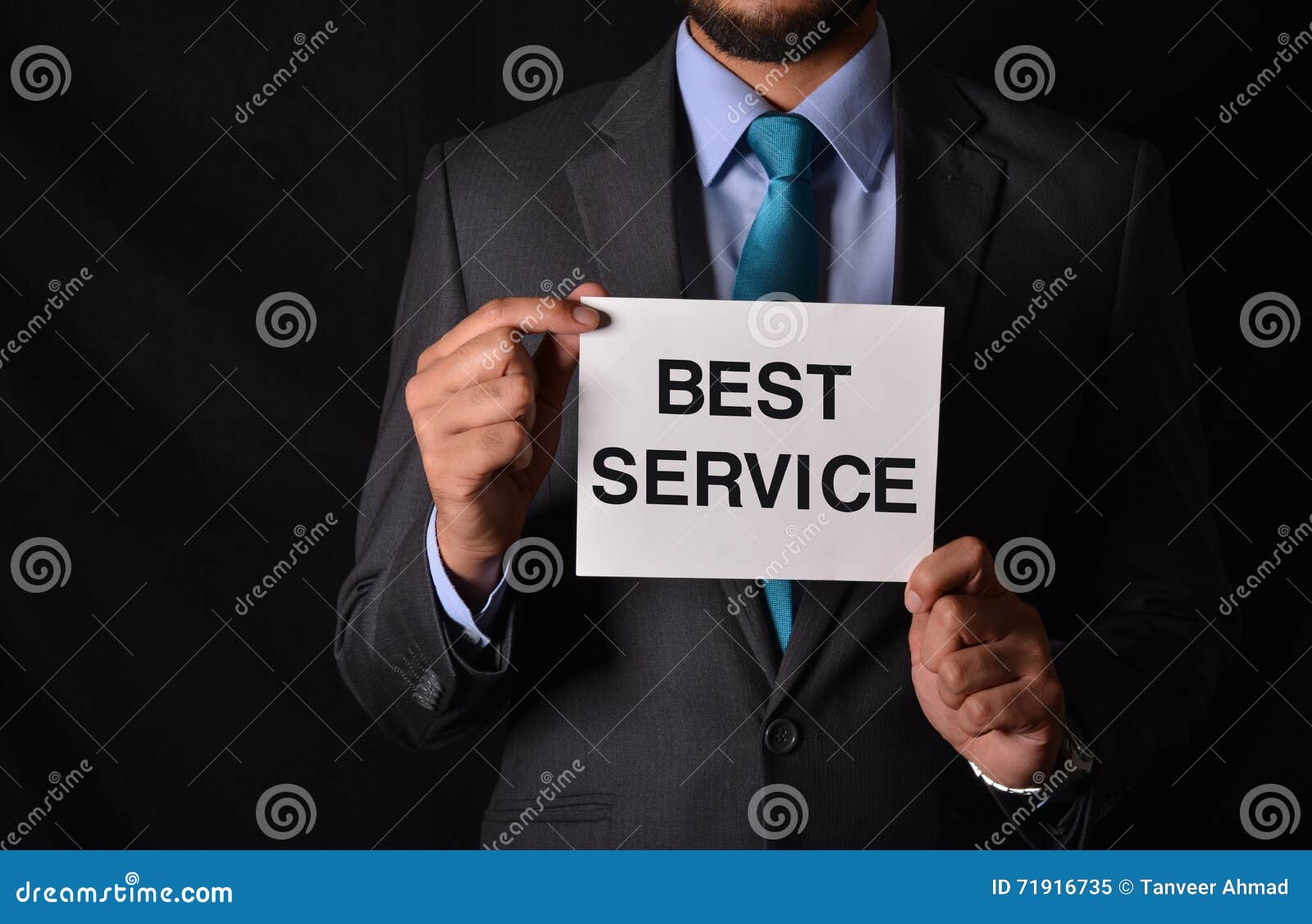 Best Customer Service - Professional Holding Sign in Hands Stock Image ...