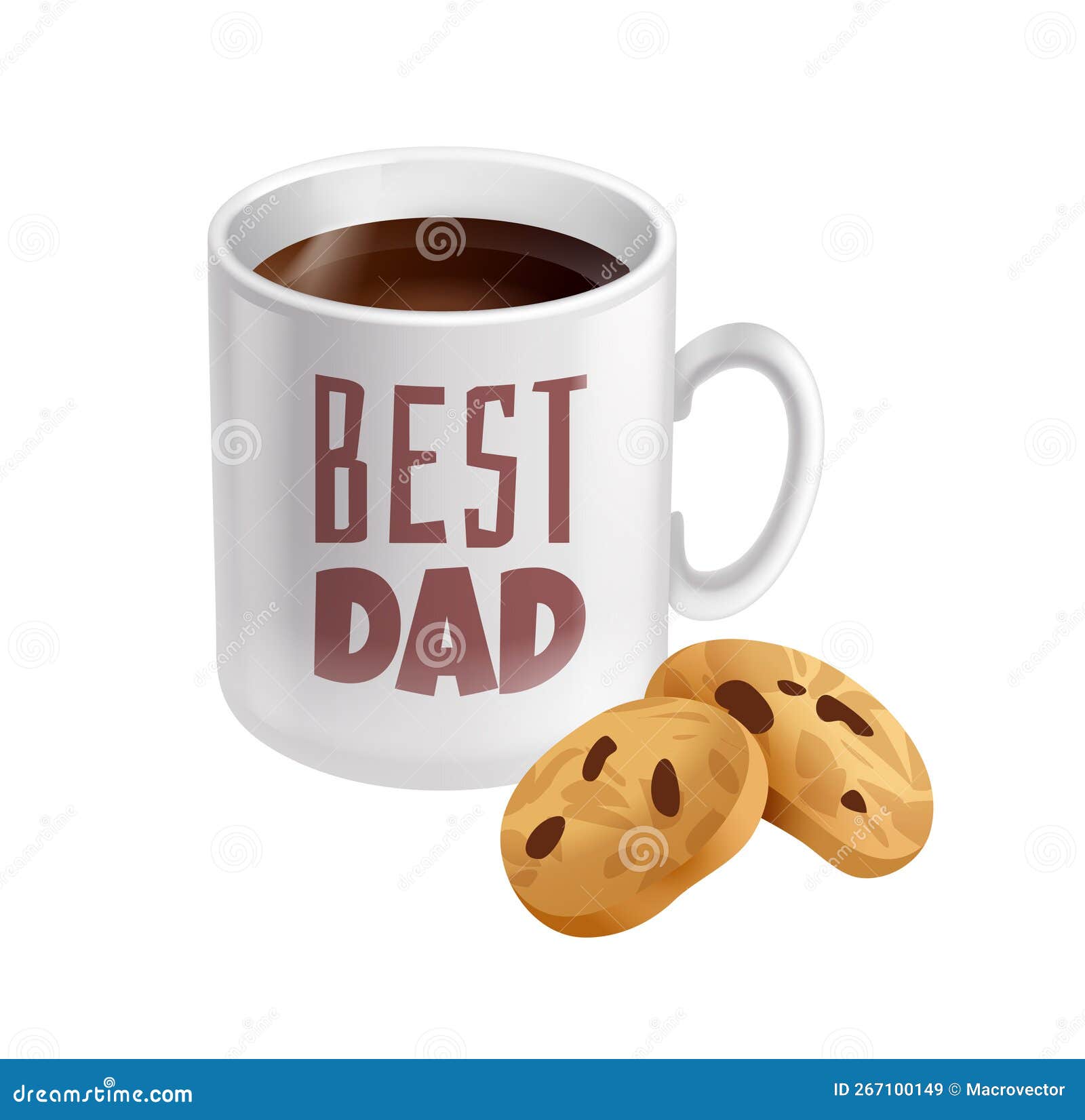 Best Dad Cup stock vector. Illustration of emblem, decorative - 267100149
