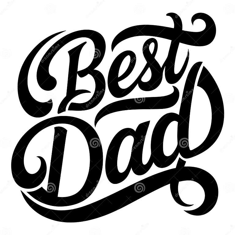 Best Dad Elegant Calligraphy Typography Vector Stock Vector ...
