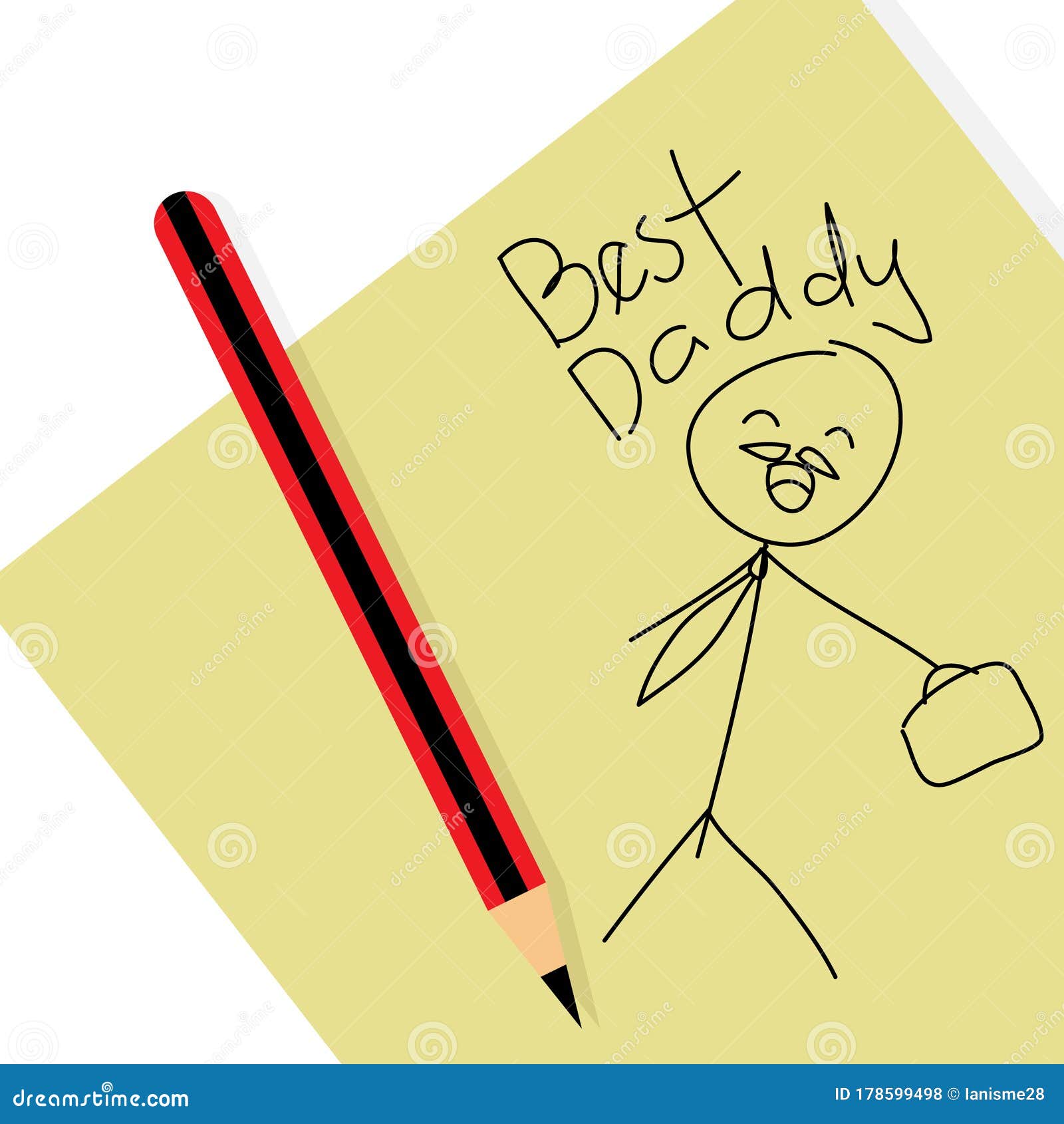 Best Daddy Message Simple Doodle Illustration Stock Vector ...