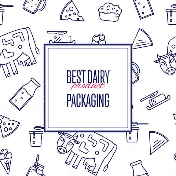 Best Dairy Product Seamless Pattern Stock Vector Illustration Of