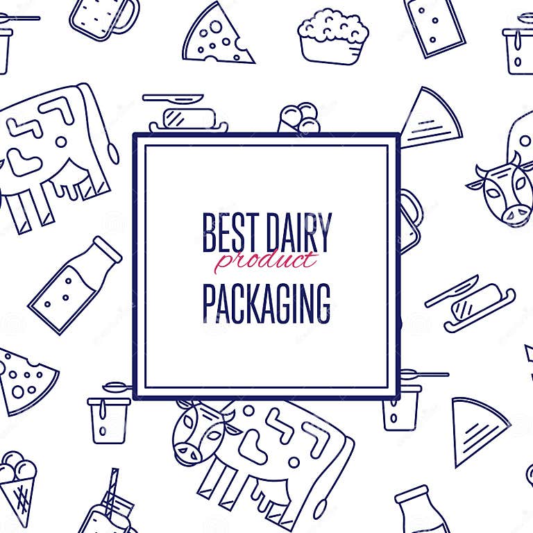 Best Dairy Product Seamless Pattern Stock Vector Illustration Of