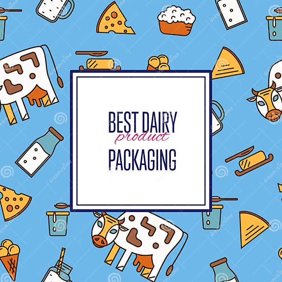 Best Dairy Product Seamless Pattern Stock Vector Illustration Of
