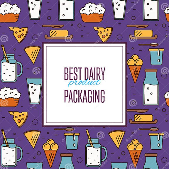 Best Dairy Product Seamless Pattern Stock Vector Illustration Of