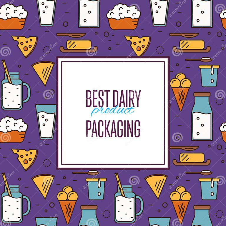 Best Dairy Product Seamless Pattern Stock Vector Illustration Of