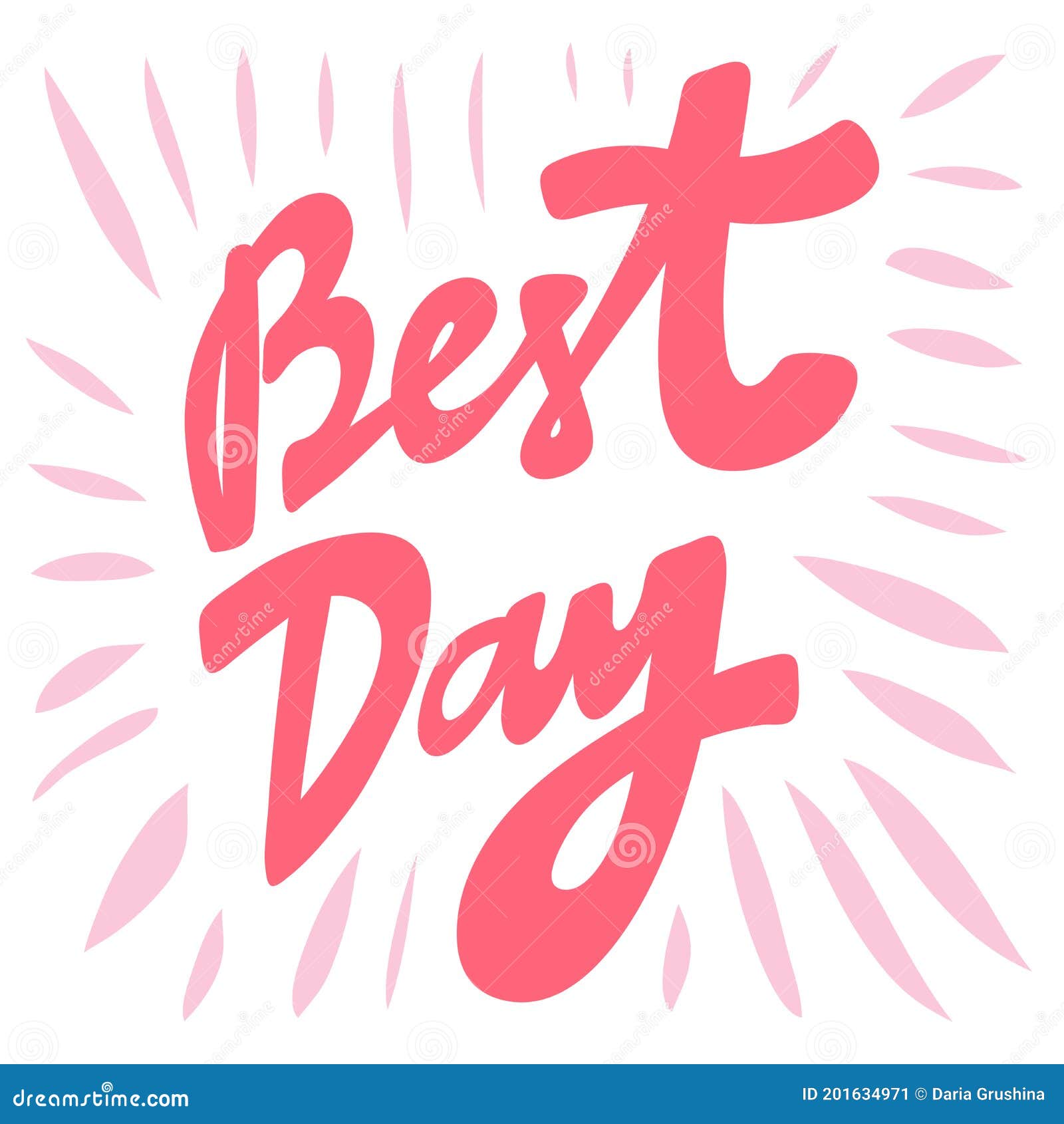 Best Day Hand Drawn Lettering Logo for Social Media Content Stock ...