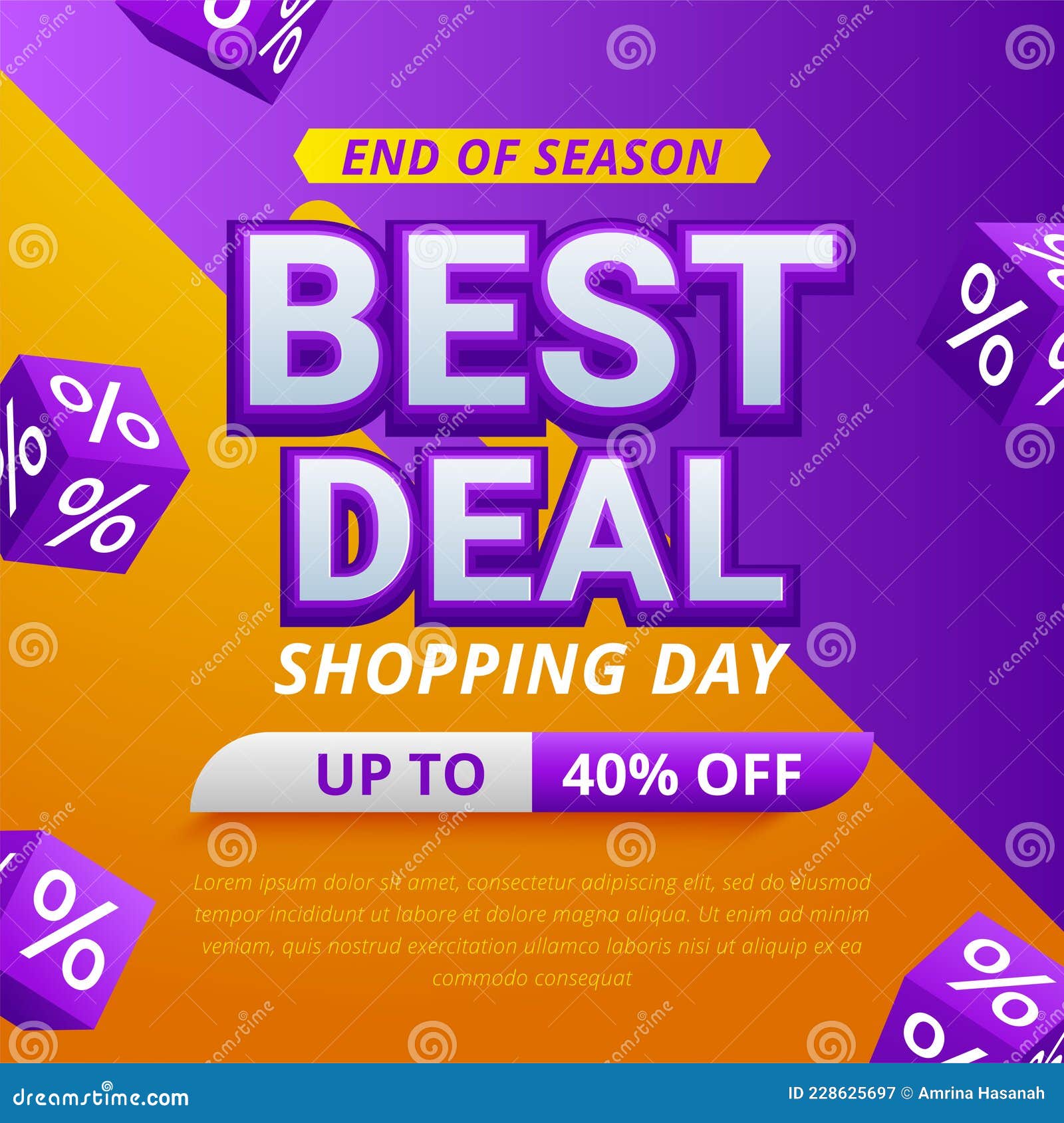 Best Deal Banner Template in Bright Colors Stock Vector - Illustration ...
