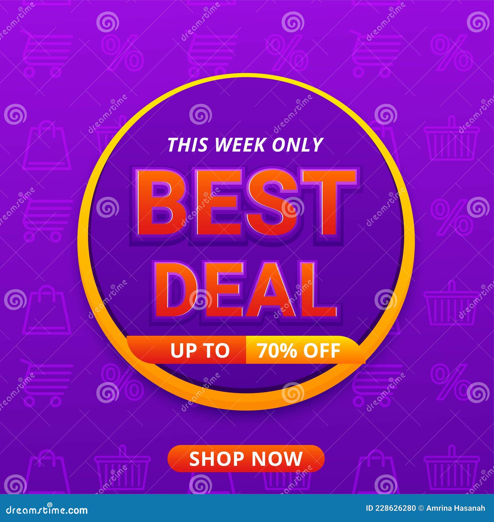Best Deal Banner Template in Bright Colors Stock Vector - Illustration ...